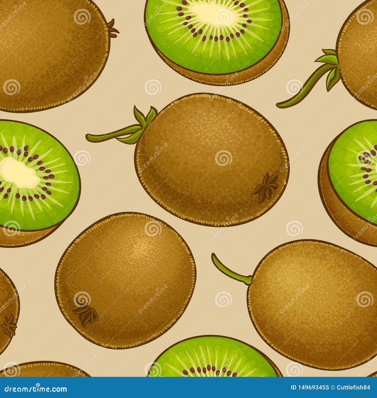 Kiwi vector pattern stock vector. Illustration of ingredient - 149693455