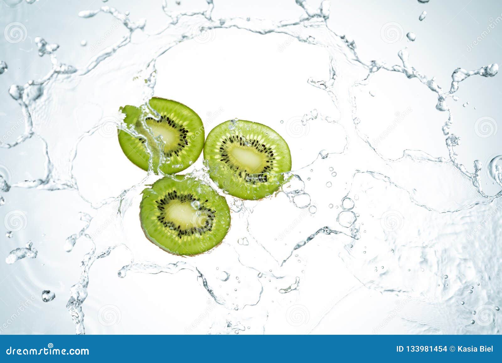 Kiwi Water Splash stock photo. Image of fresh, liquid - 133981454