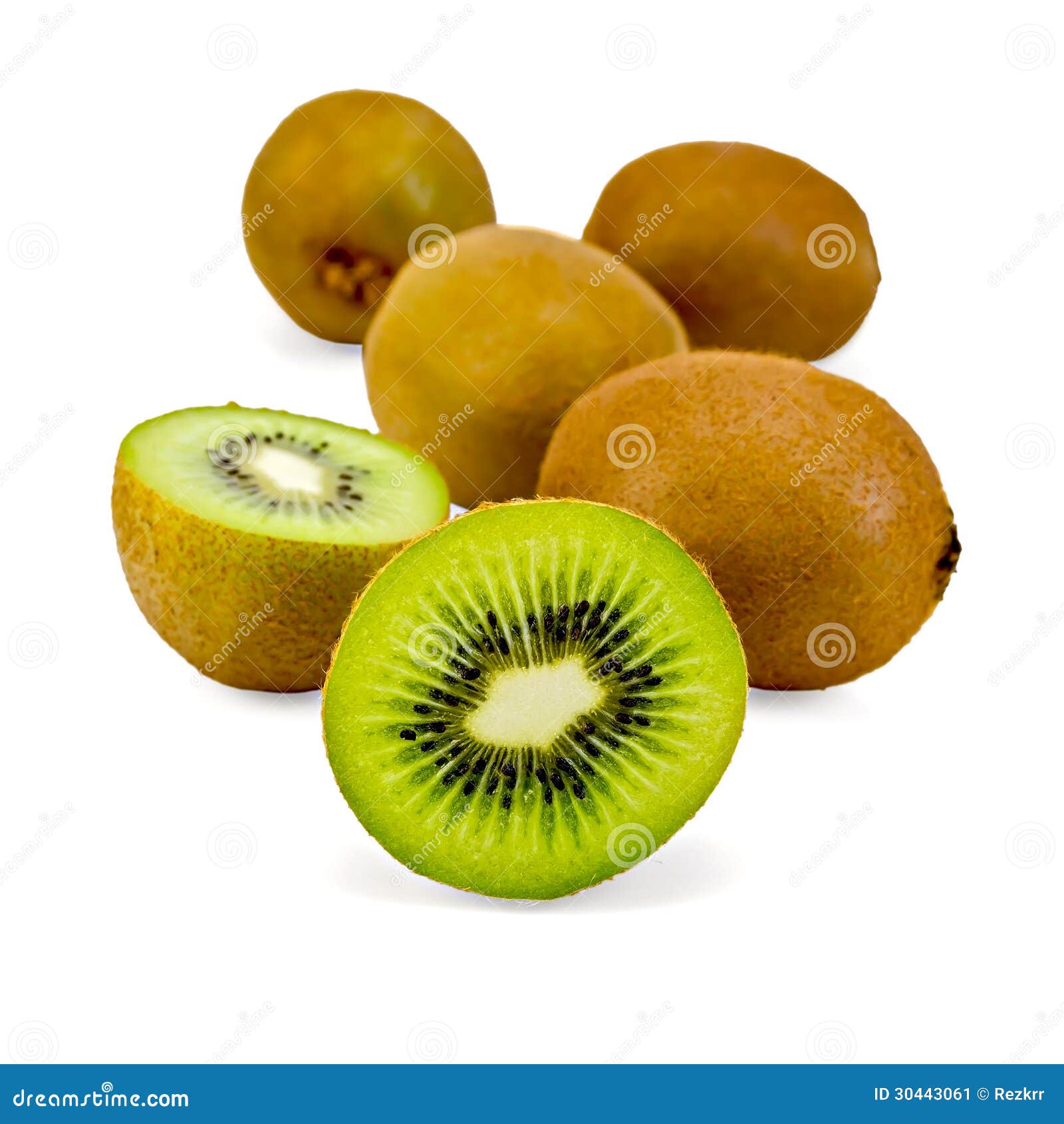Kiwi whole and halved stock image. Image of diet, juicy - 30443061