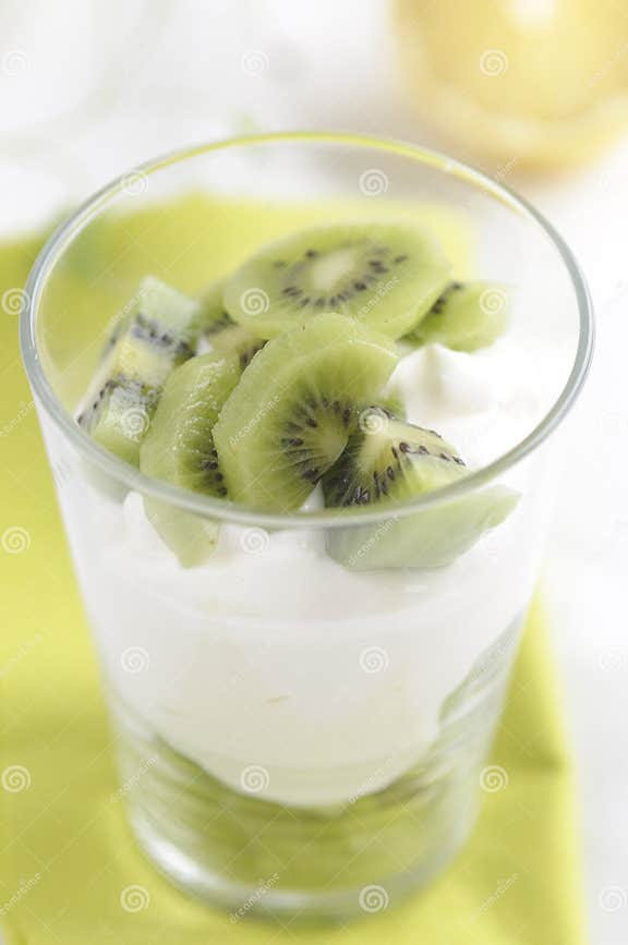 Kiwi and Yoghurt stock image. Image of slice, healthy - 17558353