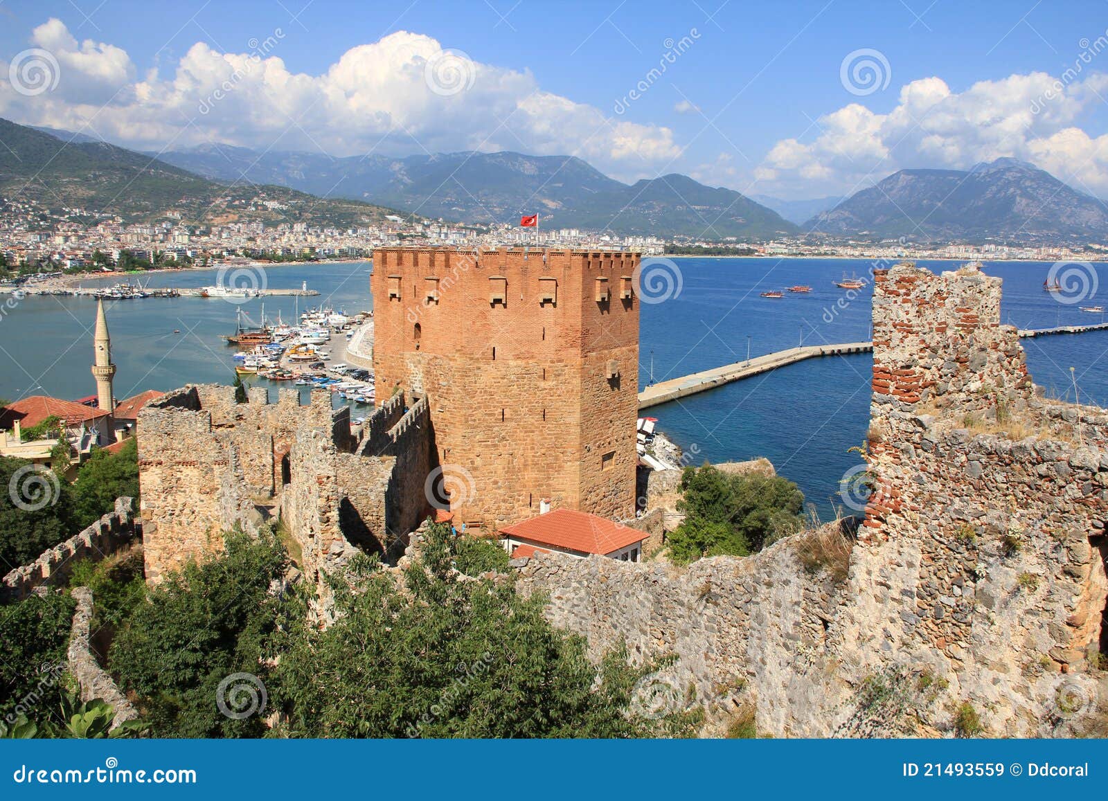 Kizil Kule stock image. Image of historic, hardness, harbour - 21493559