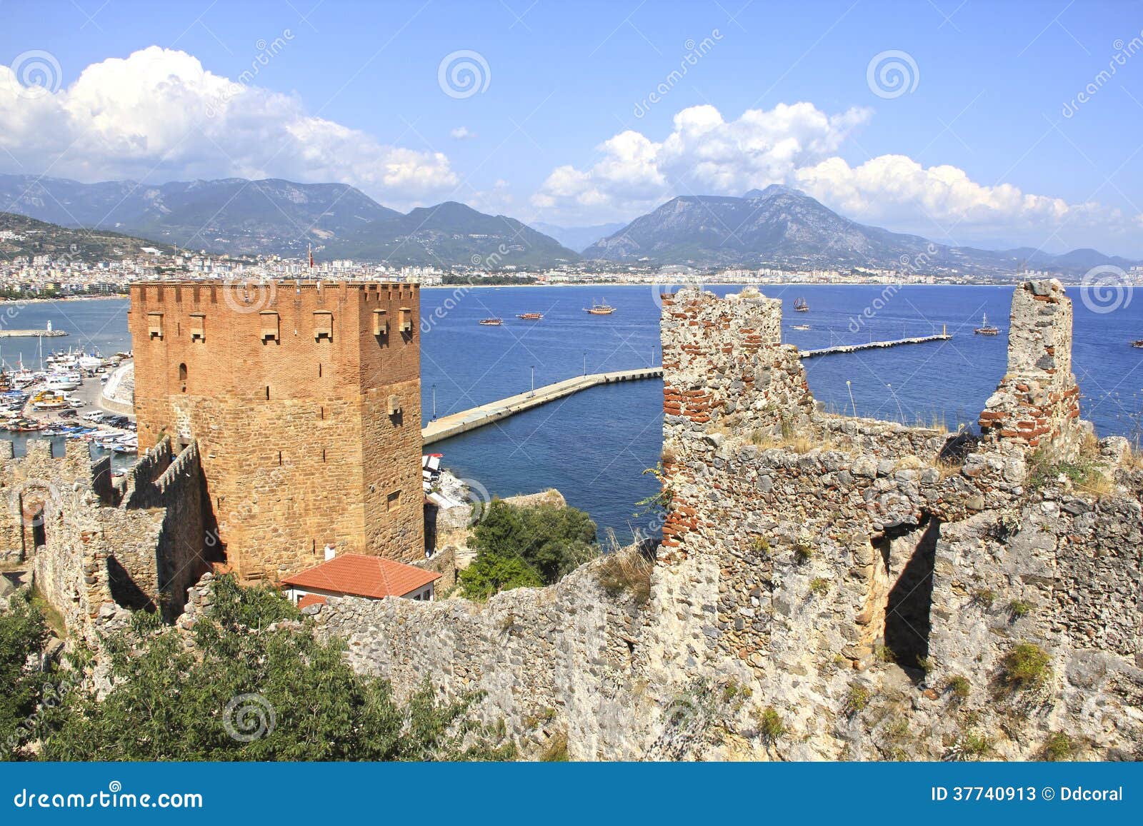 Kizil Kule stock image. Image of medieval, octagon, defend - 37740913