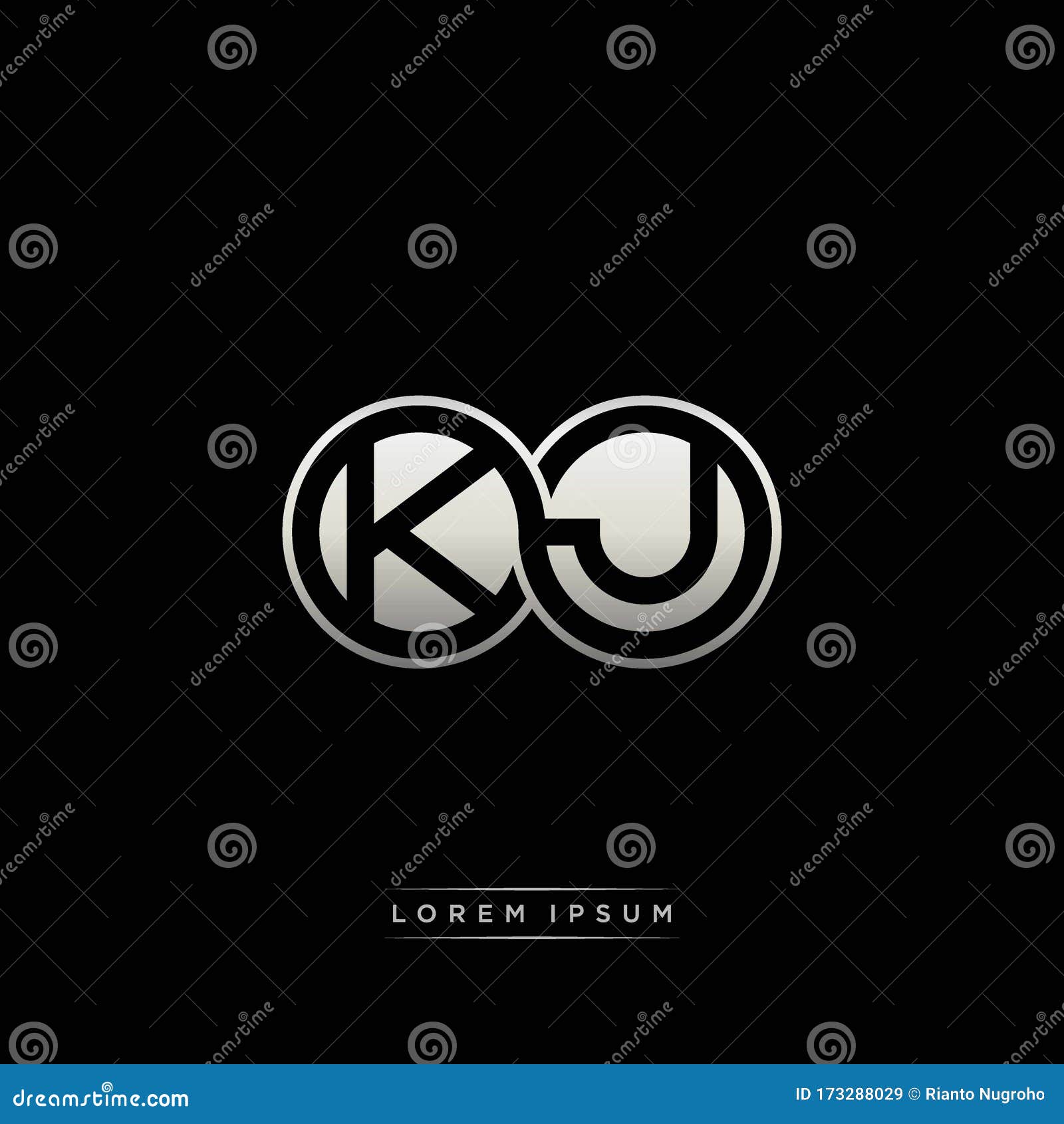 KJ Initial Letter Linked Circle Capital Monogram Logo Modern Template ...