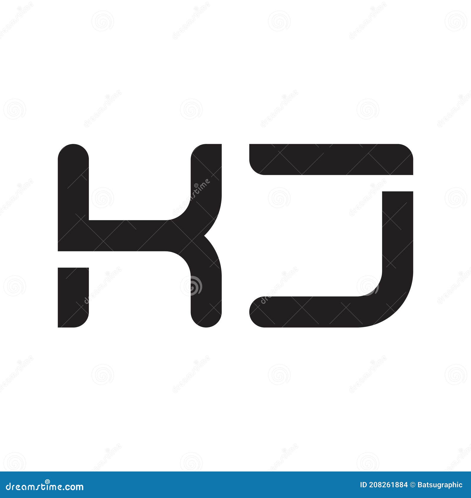 Kj Initial Letter Vector Logo Icon Stock Vector - Illustration of ...