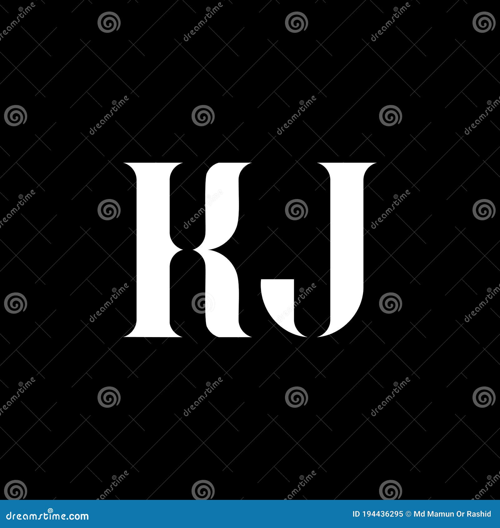 KJ K J Letter Logo Design. Initial Letter KJ Uppercase Monogram Logo ...