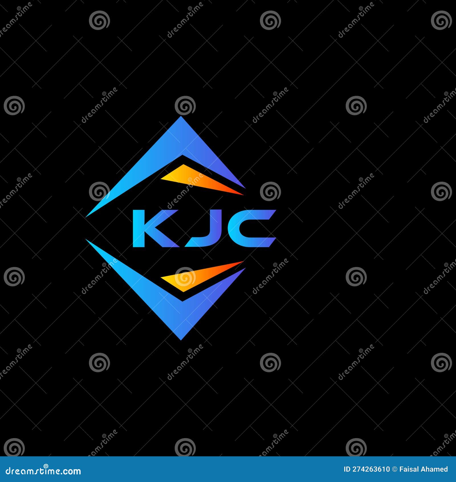 KJC Abstract Technology Logo Design on Black Background. KJC Creative ...