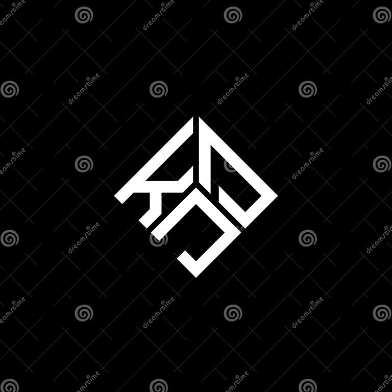 KJD Letter Logo Design on Black Background. KJD Creative Initials ...