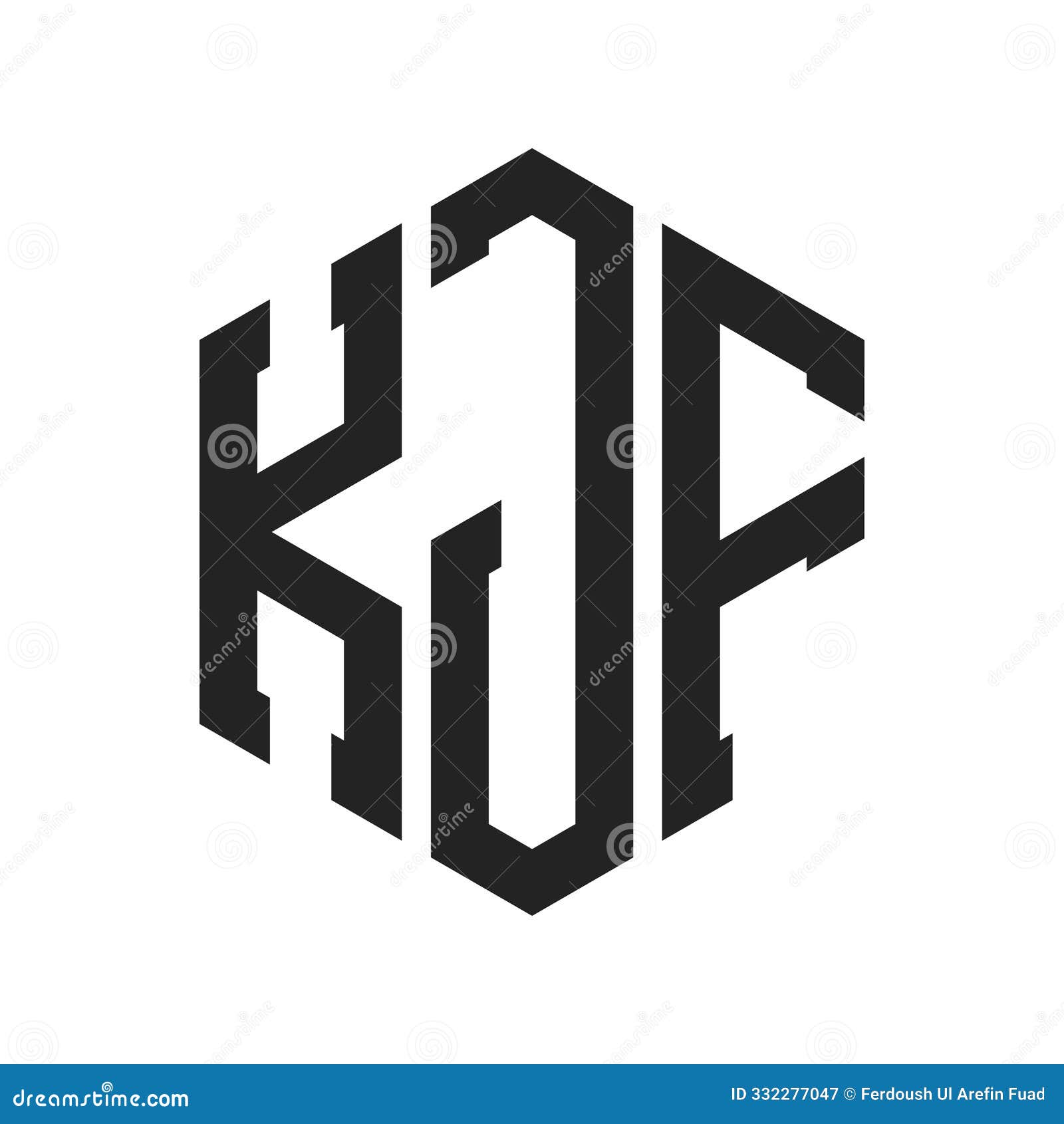 KJF Logo Design. Initial Letter KJF Monogram Logo Using Hexagon Shape ...