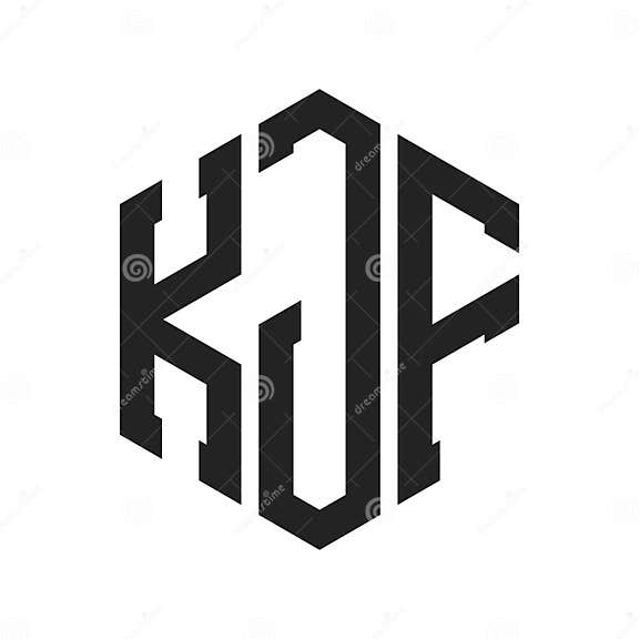 KJF Logo Design. Initial Letter KJF Monogram Logo Using Hexagon Shape ...