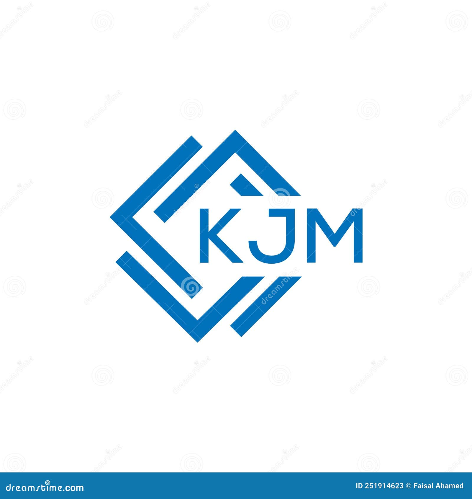 KJM Letter Logo Design on White Background. KJM Creative Circle Letter ...