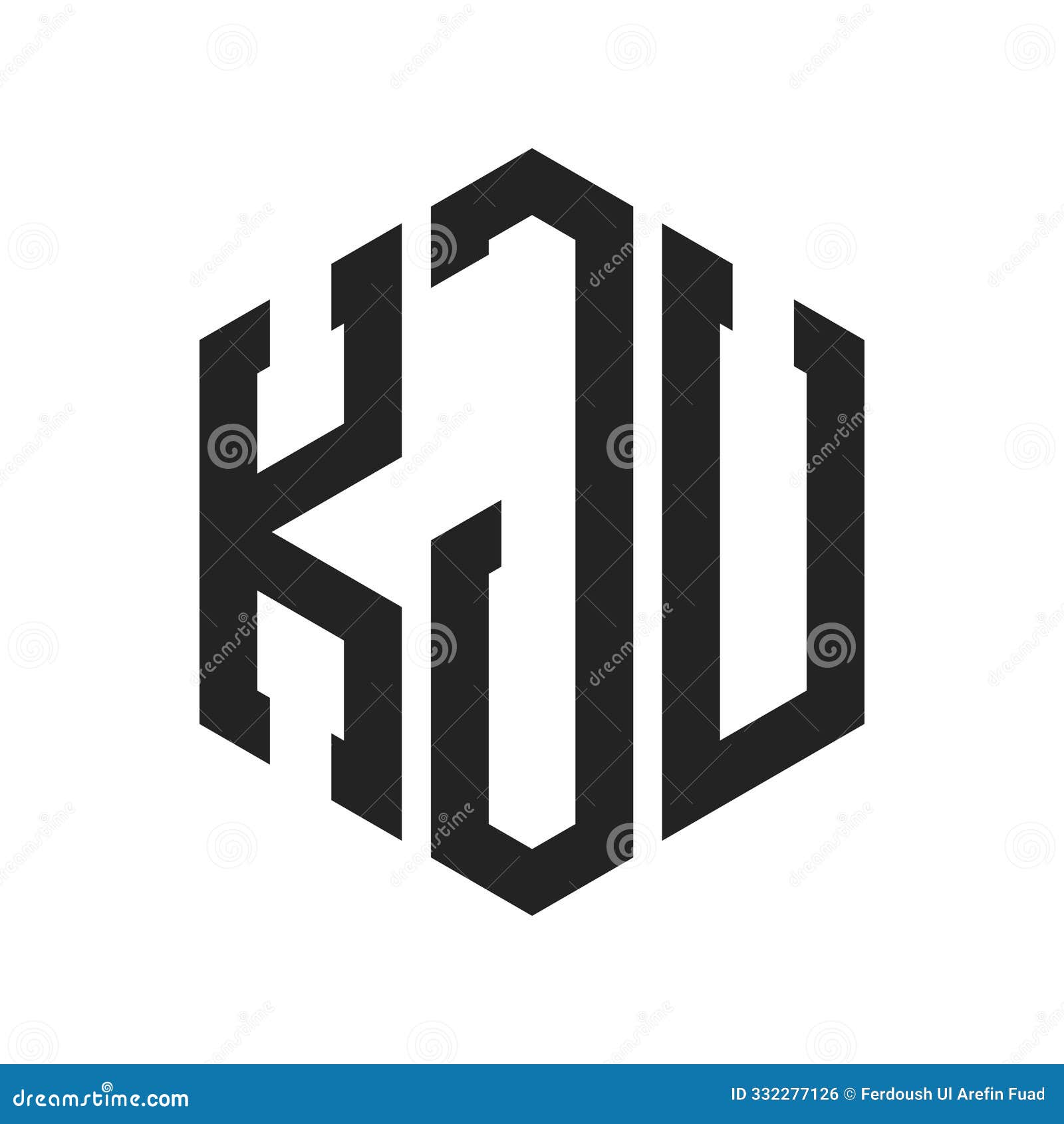KJU Logo Design. Initial Letter KJU Monogram Logo Using Hexagon Shape ...