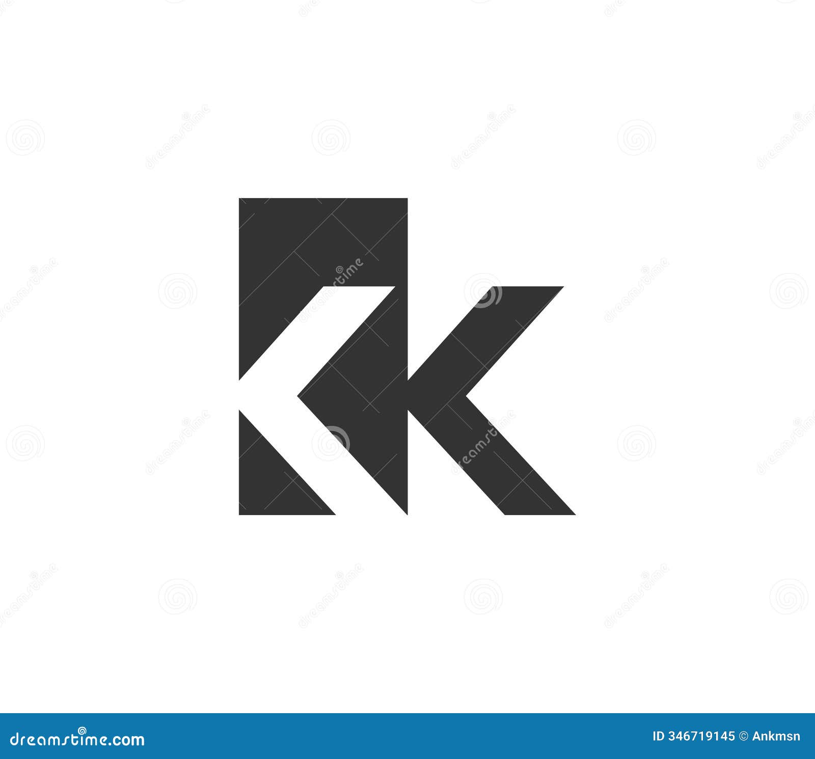 KK Creative Geometric Initial Based Modern and Minimal Logo. Letter K K Trendy Fonts Stock ...