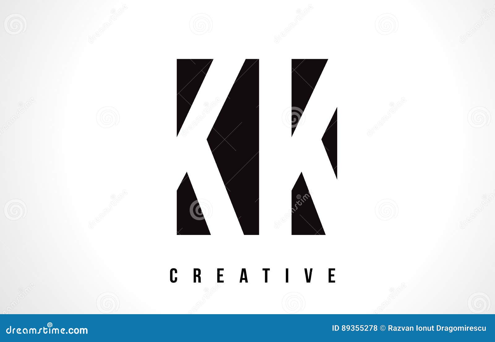 KK K K White Letter Logo Design with Black Square. Stock Vector ...