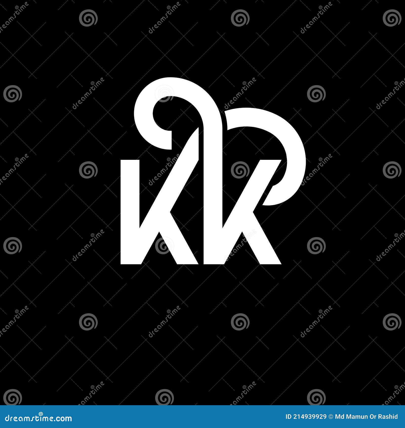 KK Letter Logo Design on Black Background. KK Creative Initials Letter ...