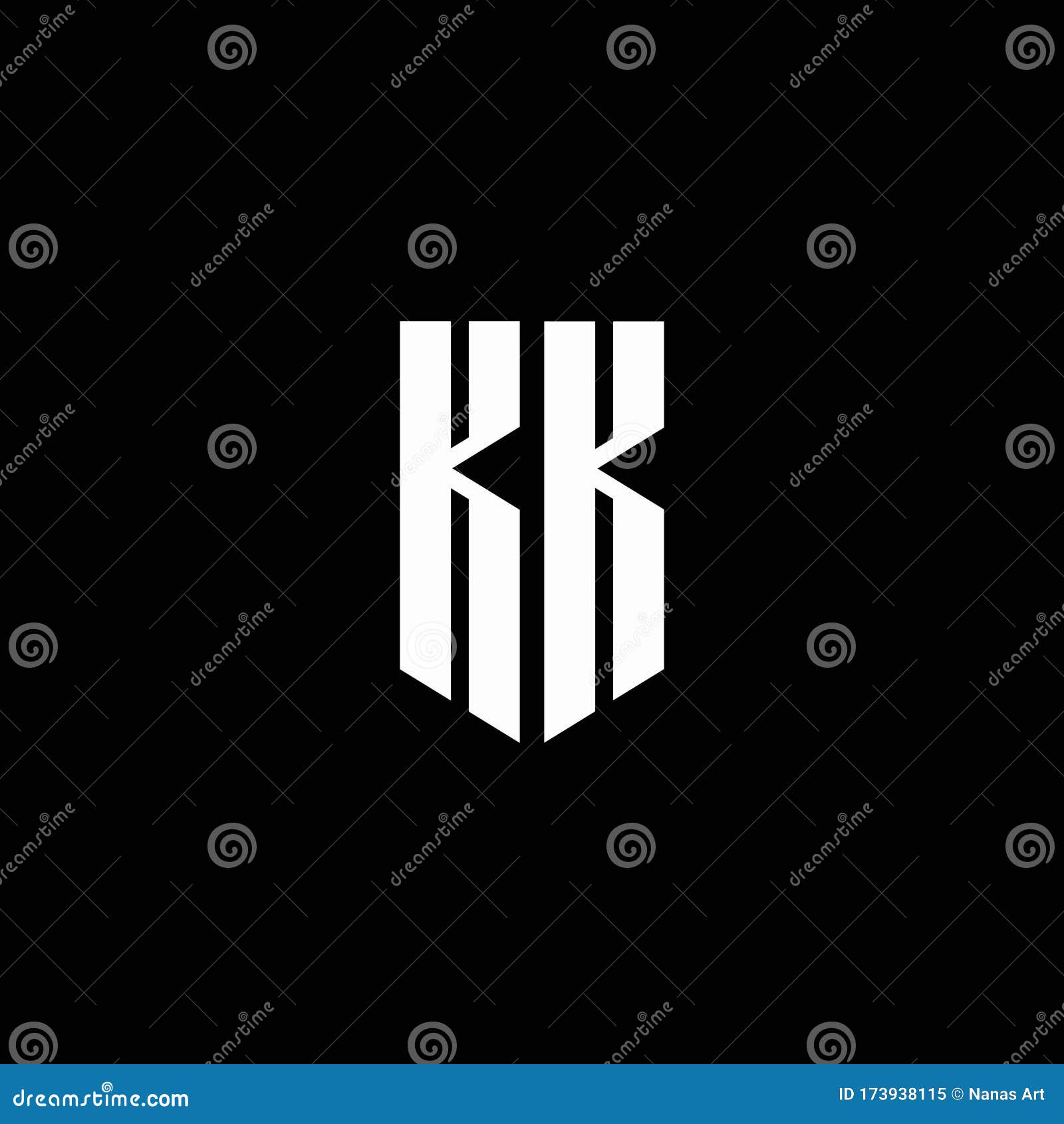 KK Logo Monogram with Emblem Style Isolated on Black Background Stock ...