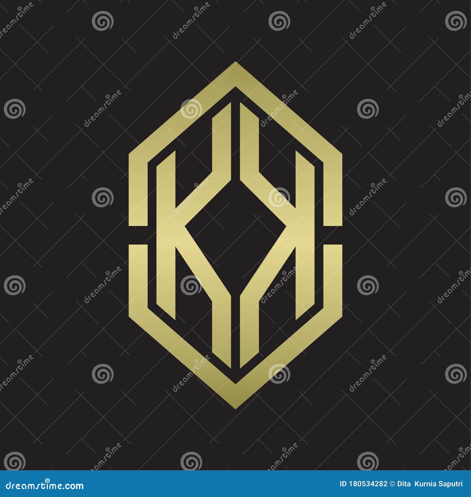 KK Logo Monogram with Hexagon Shape and Outline Slice Style with Gold ... KK Logo Monogram with Hexagon Shape and Outline Slice Style with Gold ...