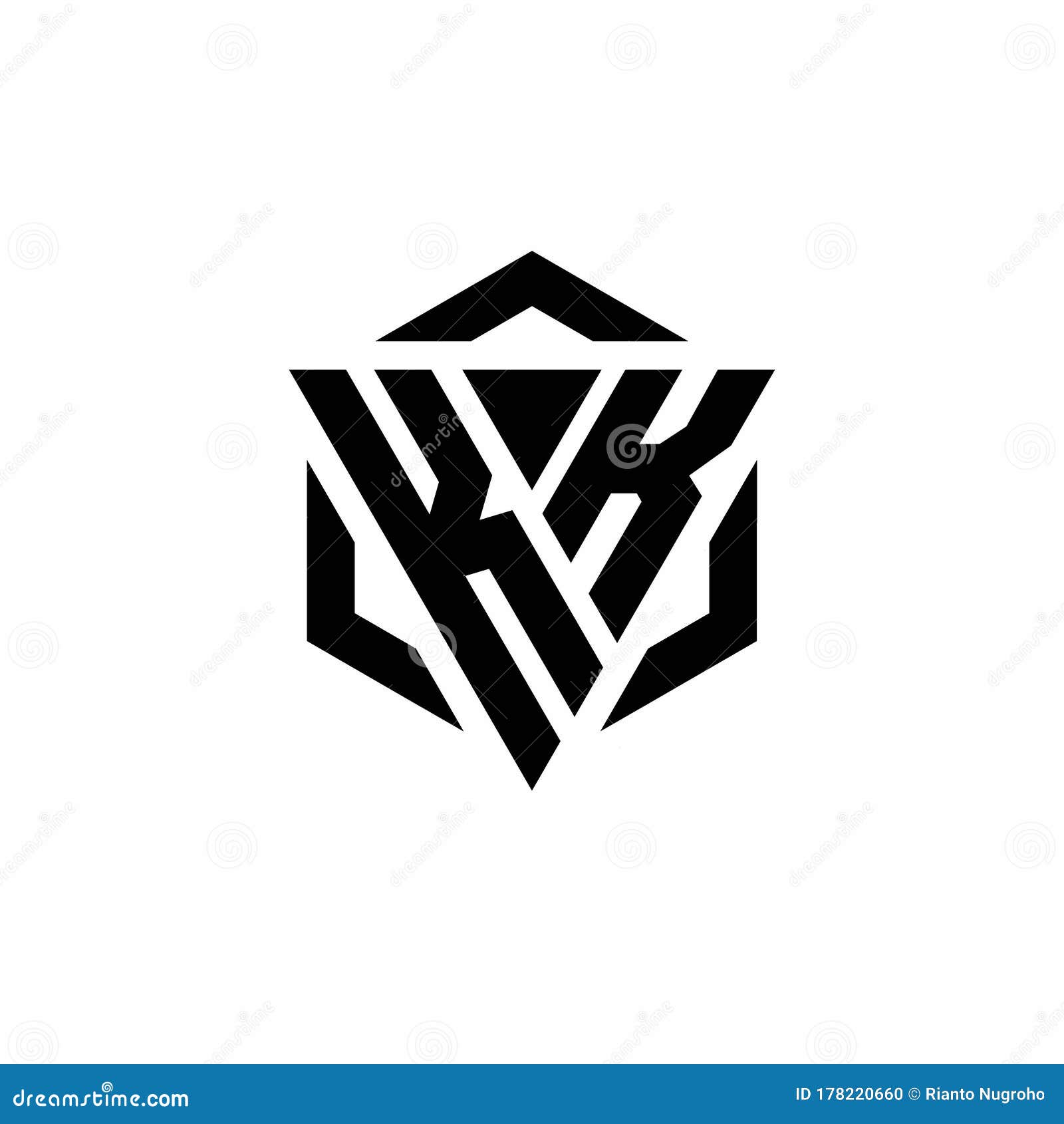 KK Logo Monogram with Triangle and Hexagon Modern Design Template Stock ...