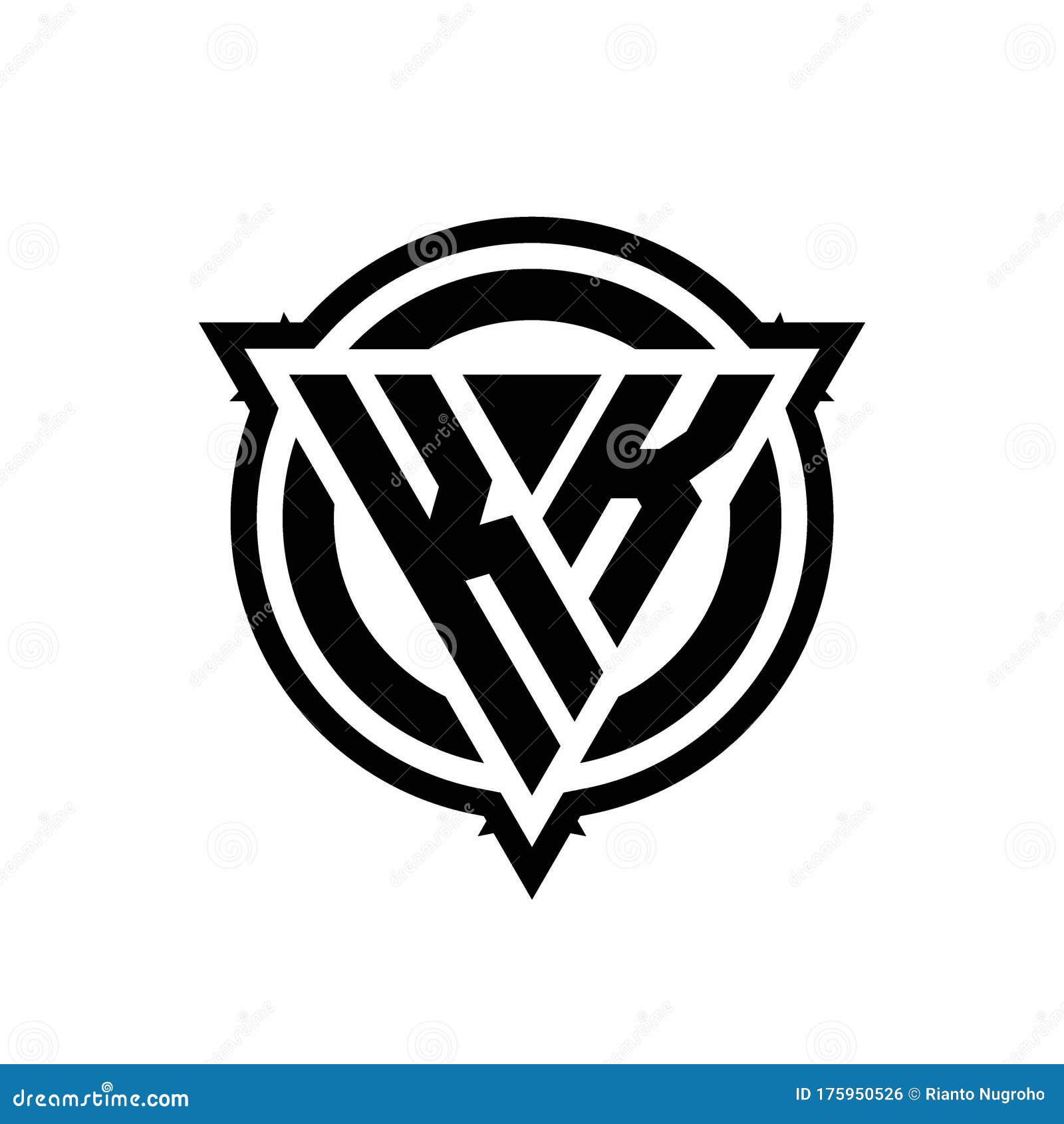 KK Logo with Triangle Shape and Circle with Outline Rounded Design ...