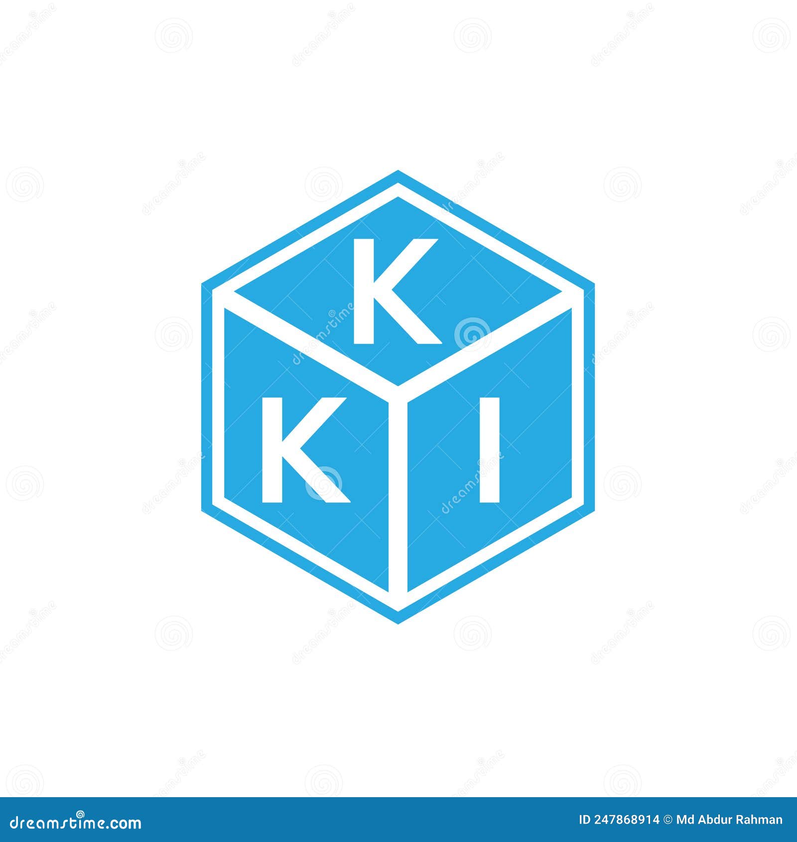 KKI Letter Logo Design on Black Background. KKI Creative Initials ...