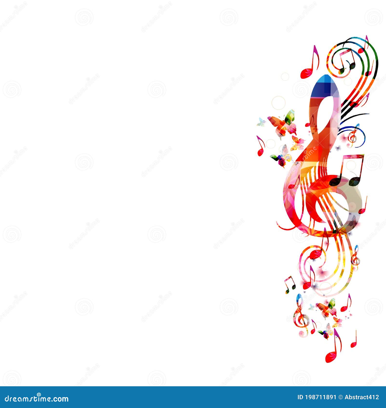 Colorful Music Promotional Poster with Music Notes Isolated Vector ...