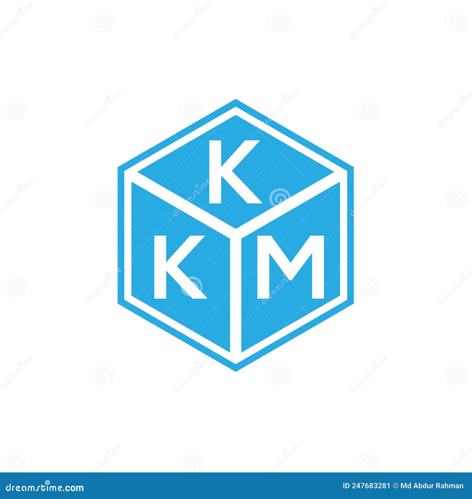 KKM Letter Logo Design on Black Background. KKM Creative Initials ...