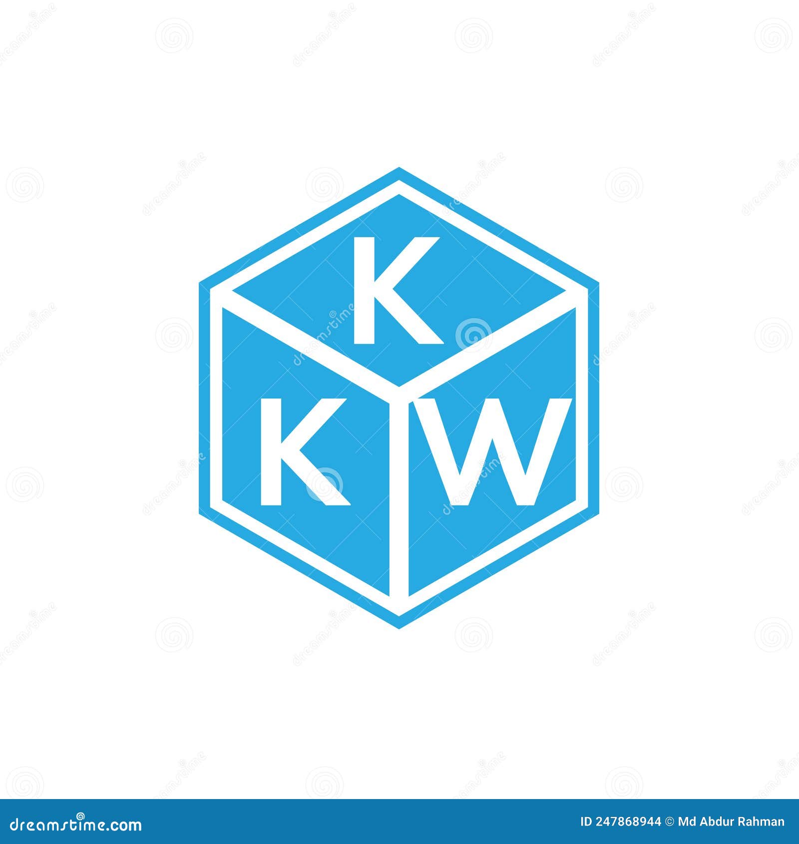 KKW Letter Logo Design on Black Background. KKW Creative Initials ...
