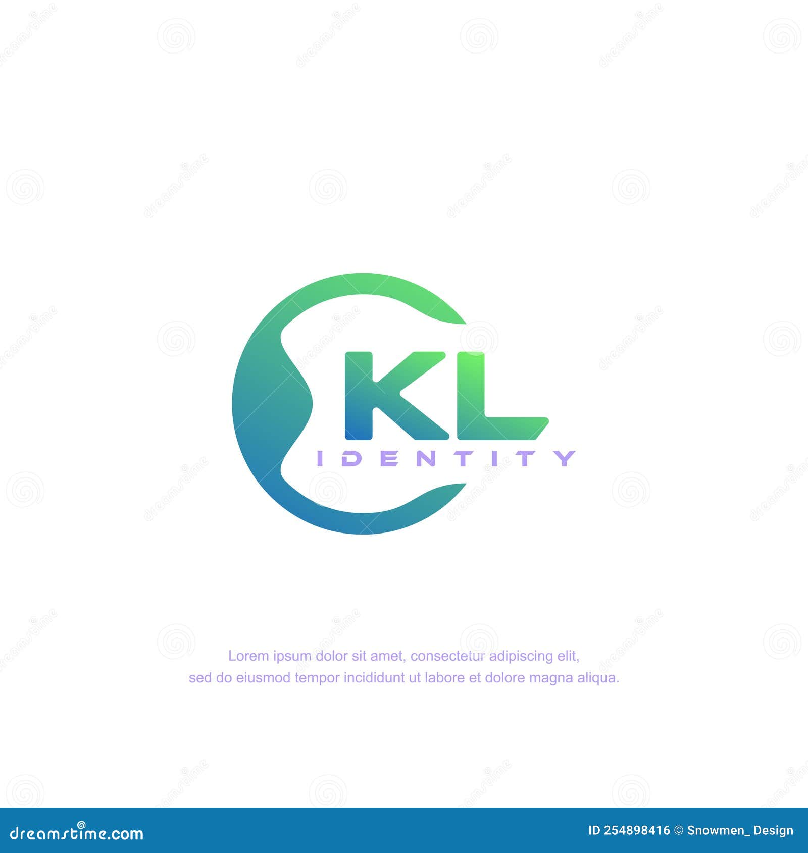 KL Initial Circular Line Logo Template Vector with Gradient Color Blend ...