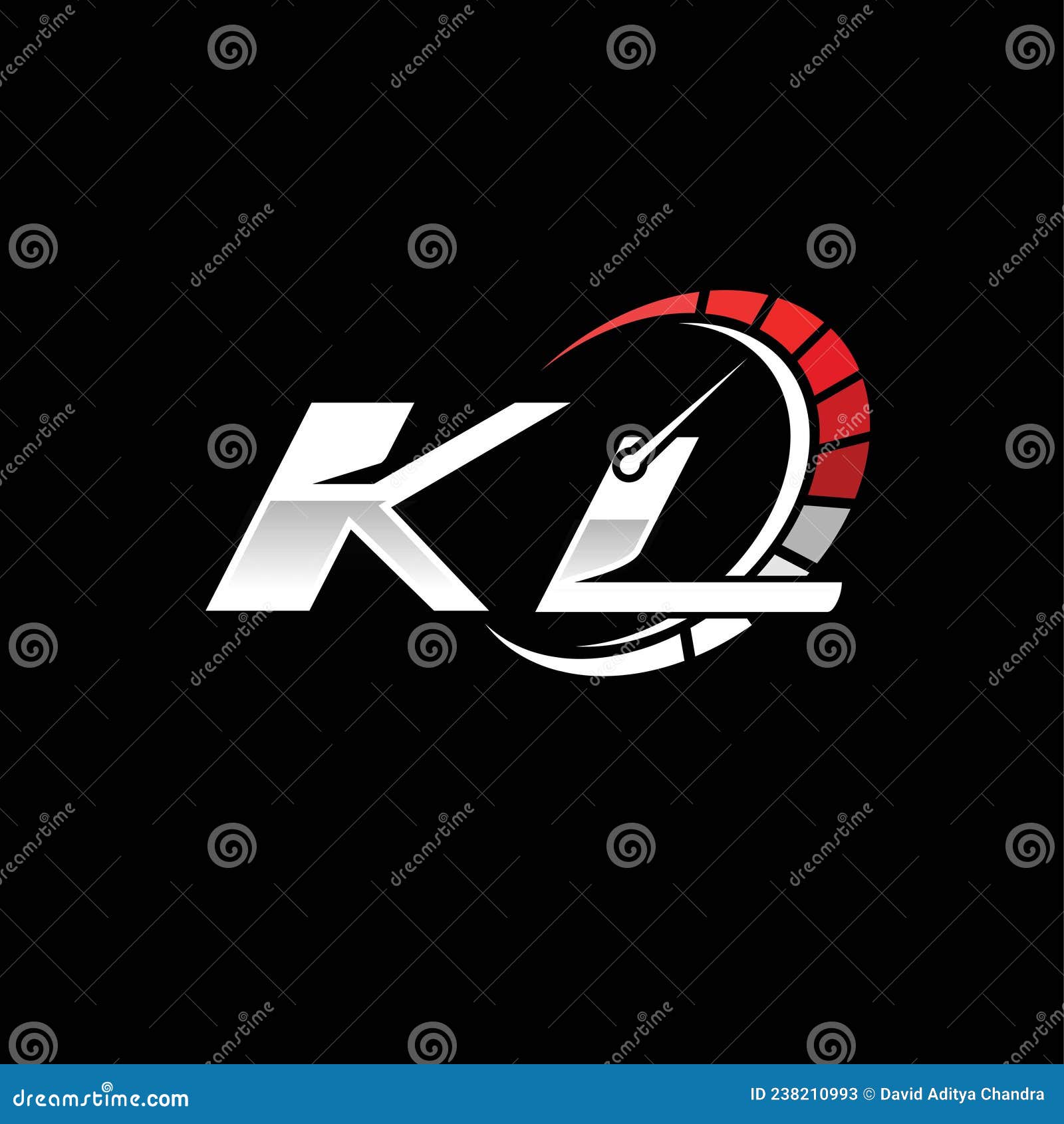 KL Logo Letter Speed Meter Racing Style Stock Vector - Illustration of ...