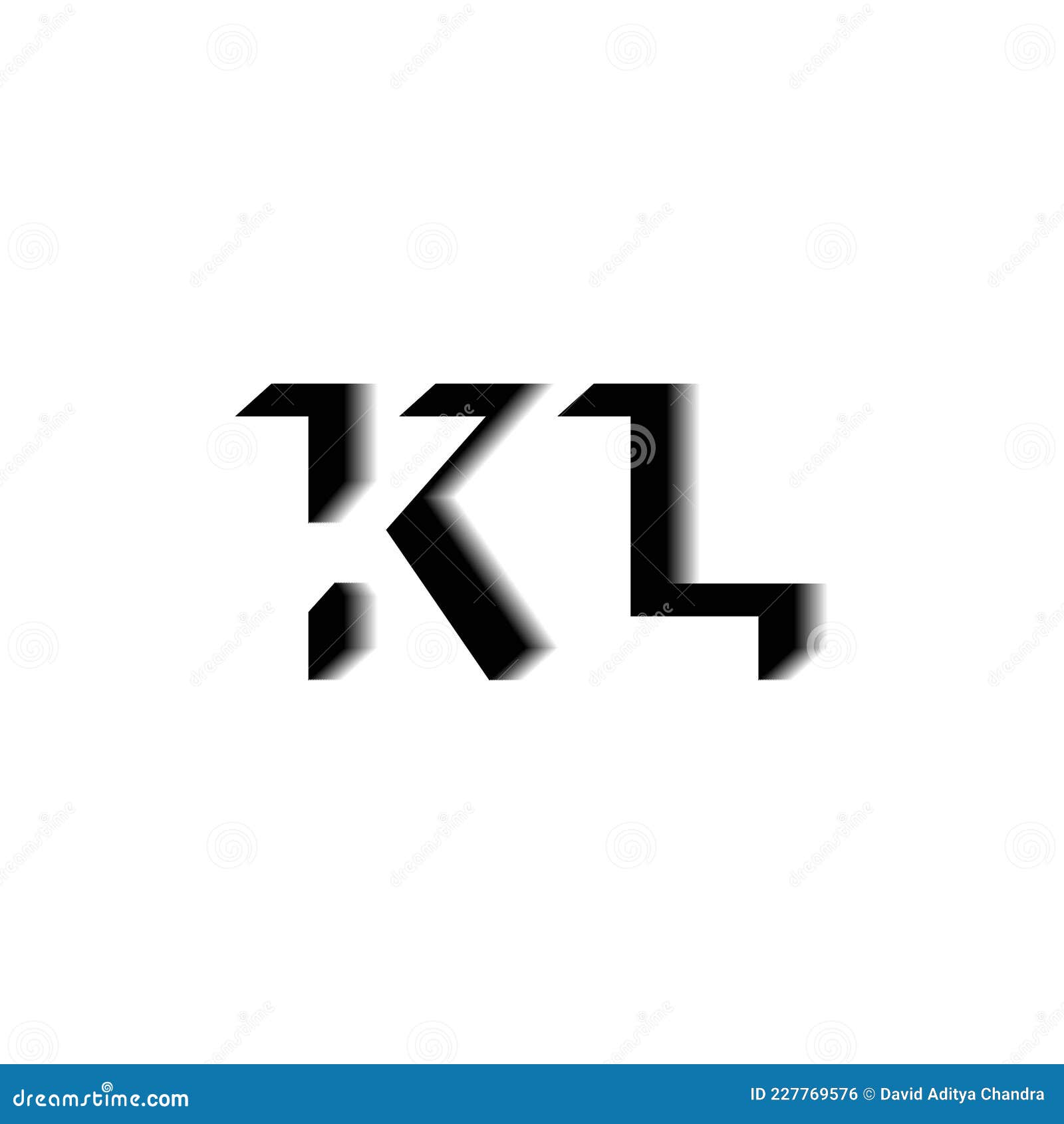 KL Monogram Shadow Shape Style Stock Vector - Illustration of font ...