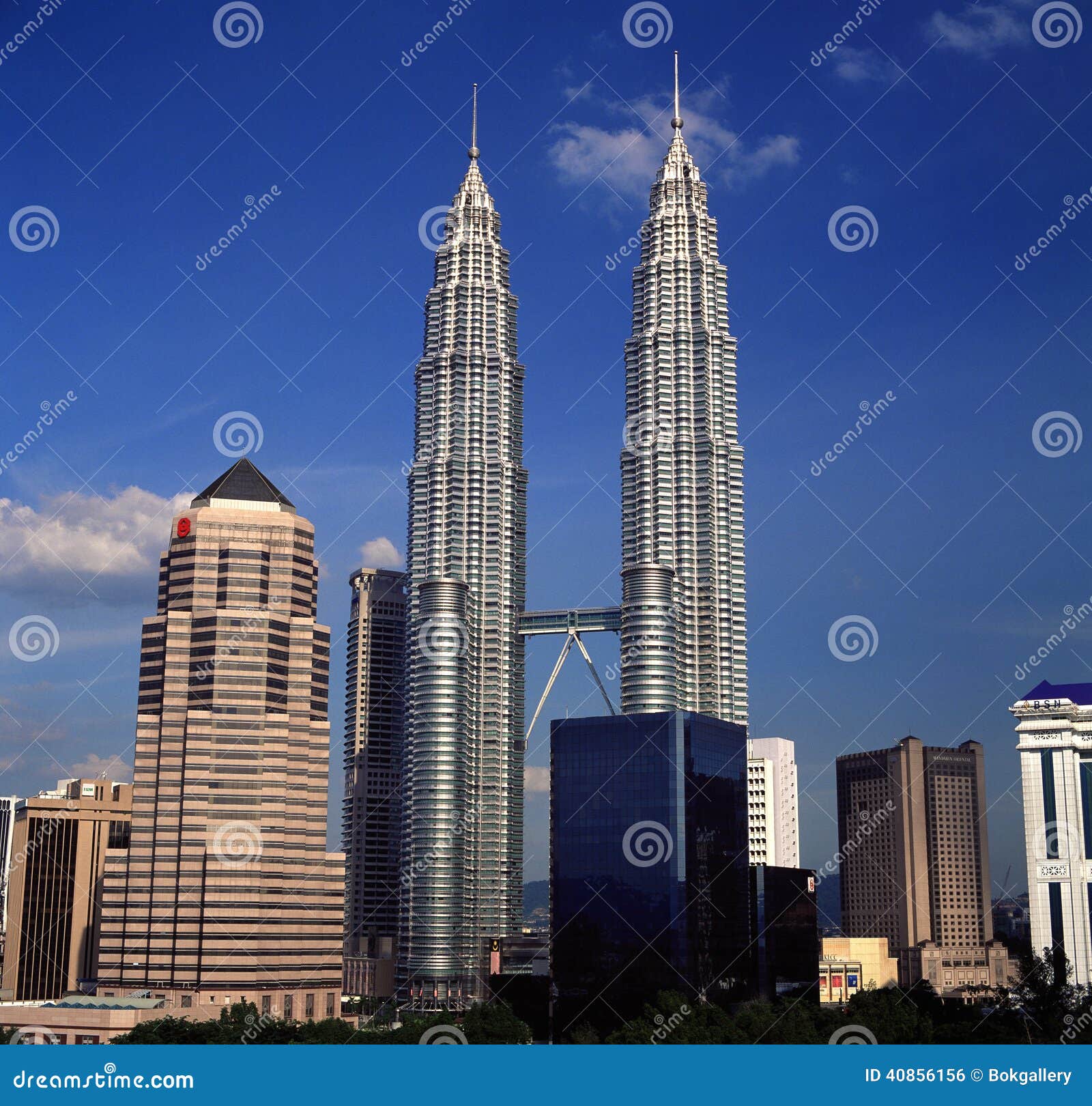 Top View Of Kuala Lumpur City Skyline With Illuminated Petronas Twin ...