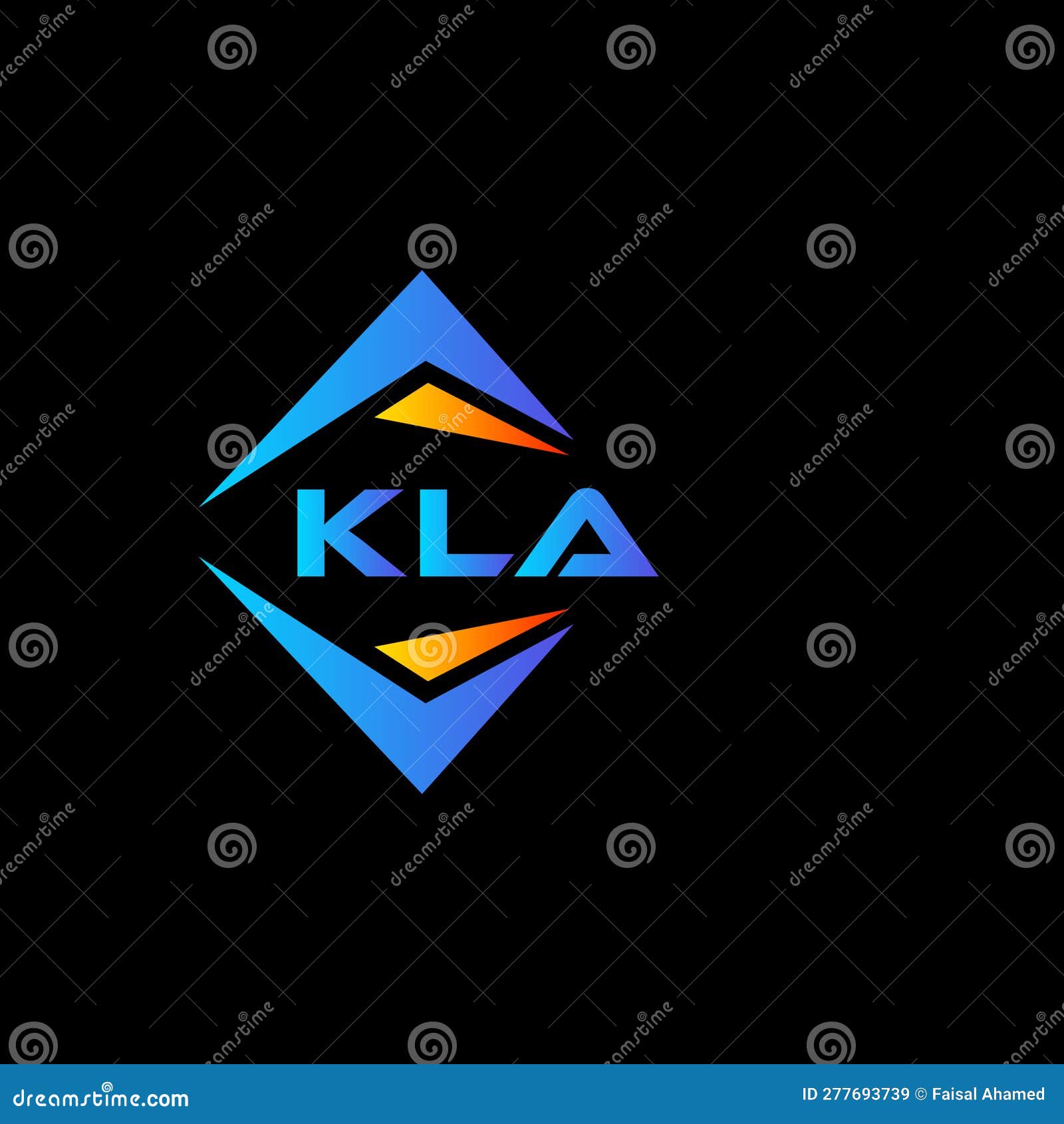 KLA Abstract Technology Logo Design on Black Background. KLA Creative ...