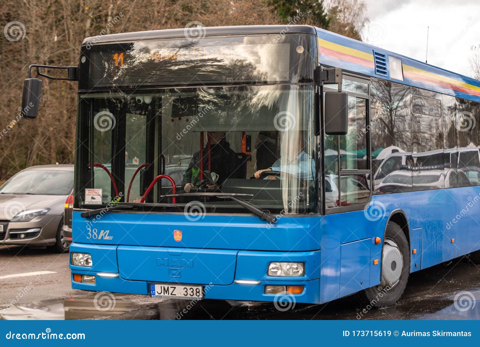 Klaipeda city shuttle bus editorial stock image. Image of stands ...