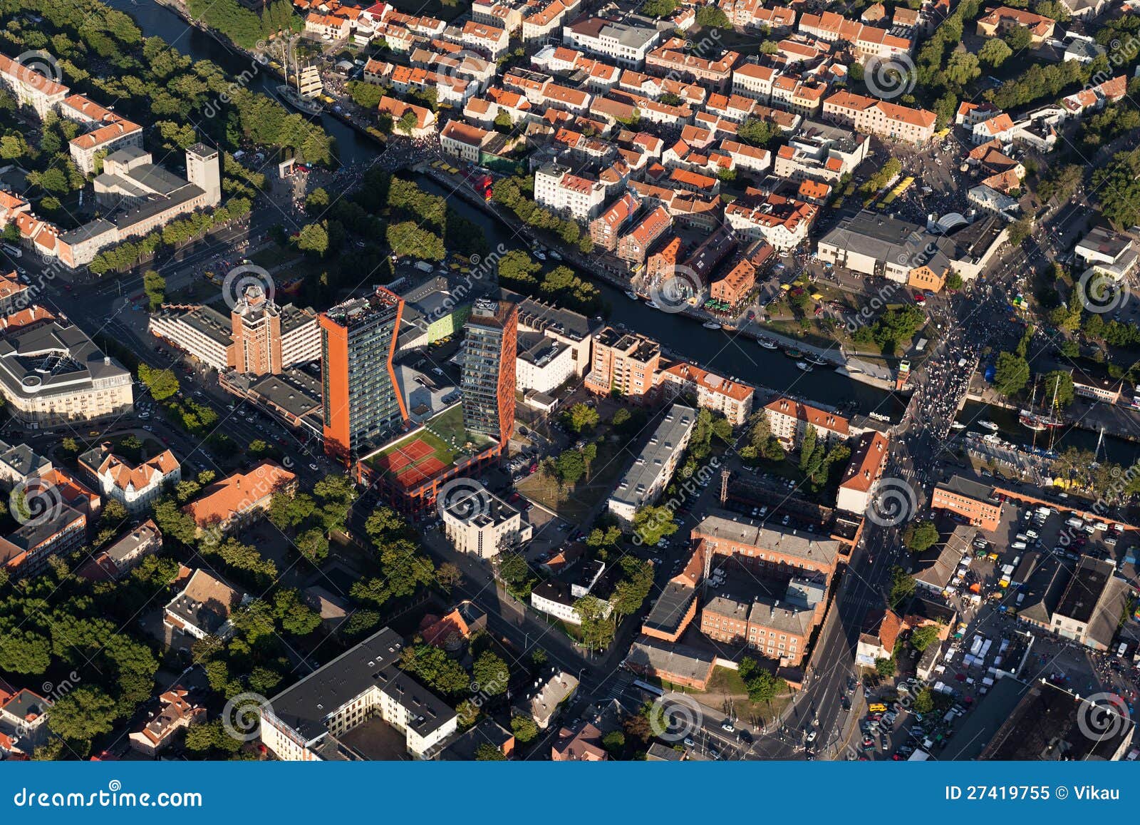 Klaipeda City Centre from Above Stock Image - Image of lithuania ...