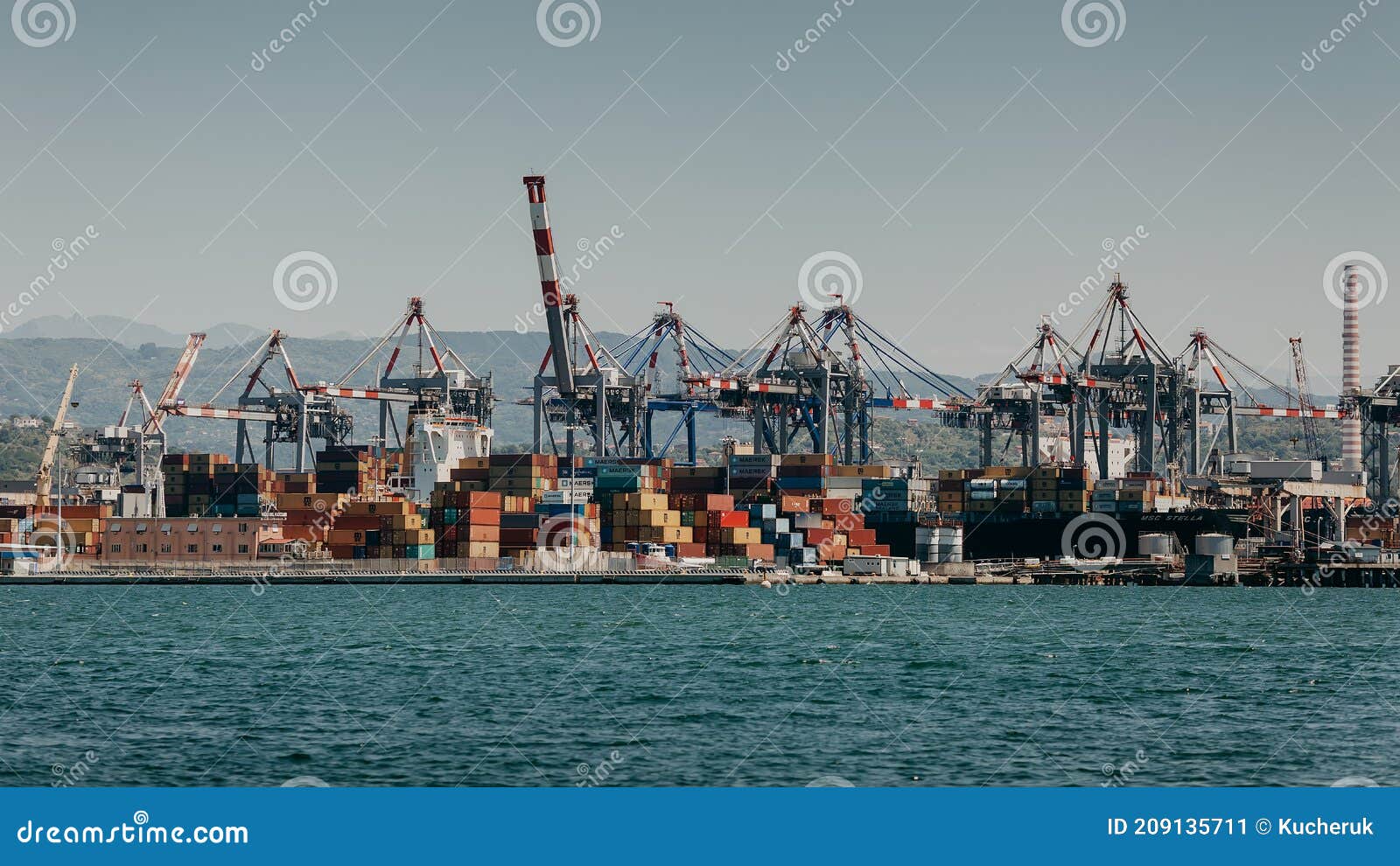 Container Terminal. Container Part of Seaport. Stock Image - Image of ...
