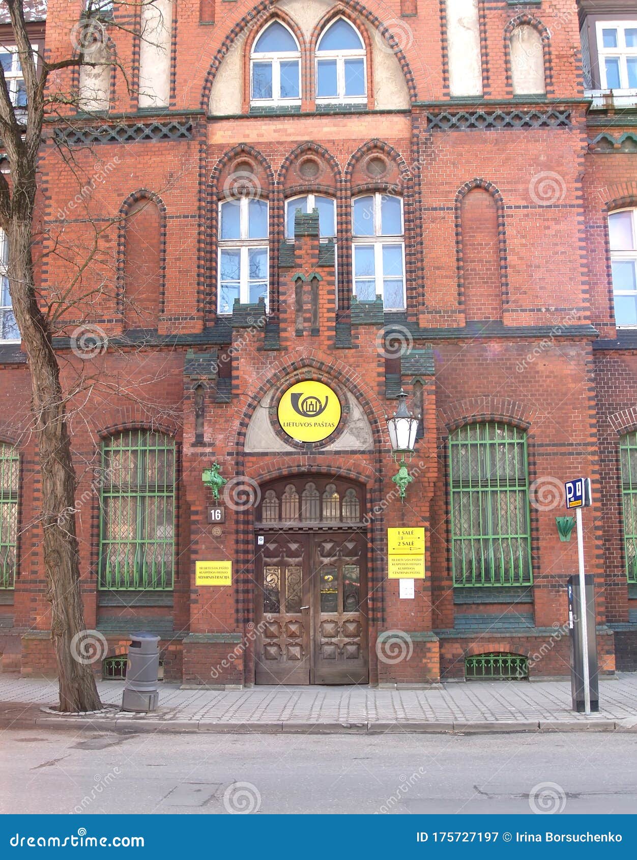 KLAIPEDA, LITHUANIA. Facade of the Old Post Office Building 1890 - 1893 ...