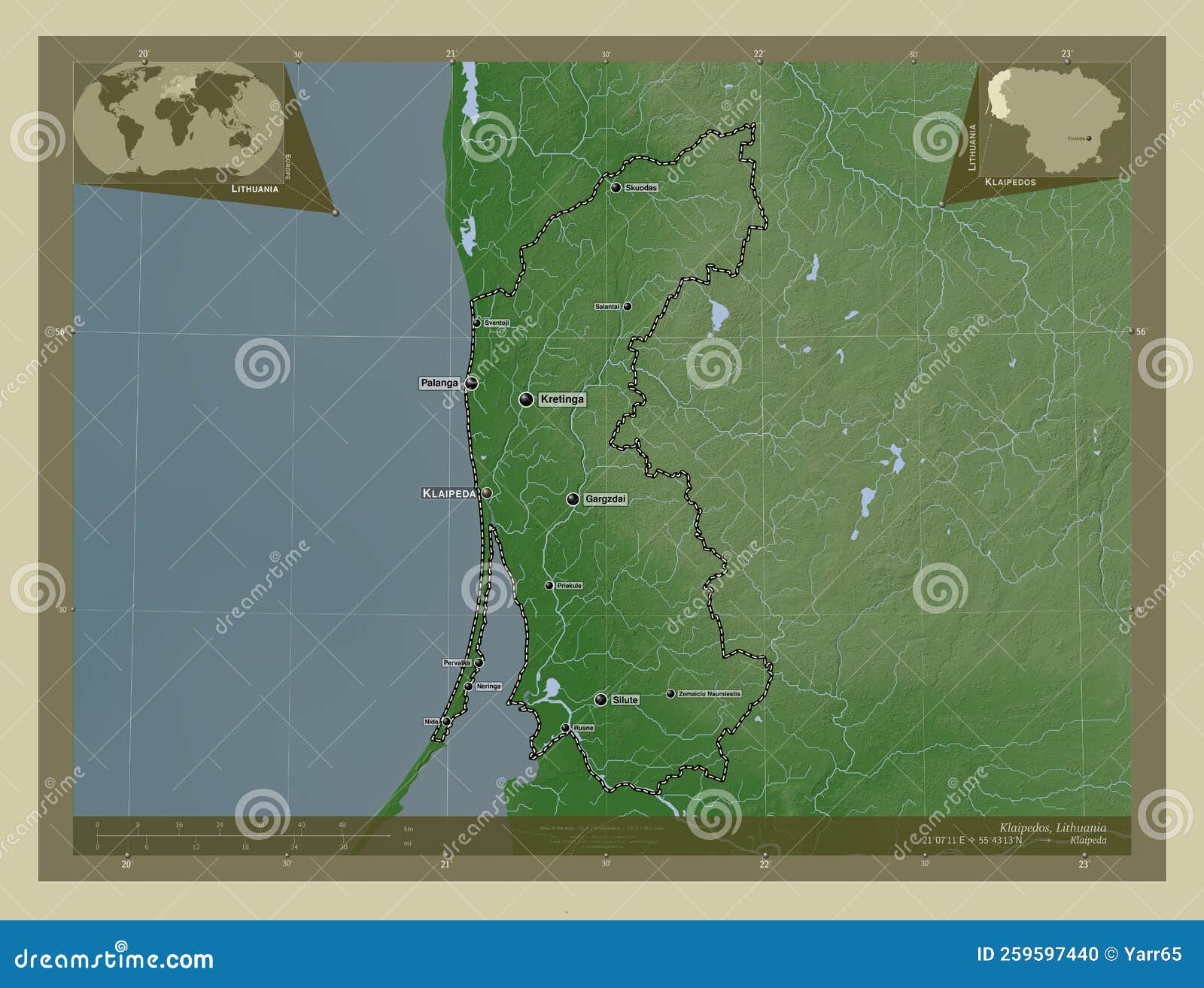 Klaipedos, Lithuania. Wiki. Labelled Points of Cities Stock ...