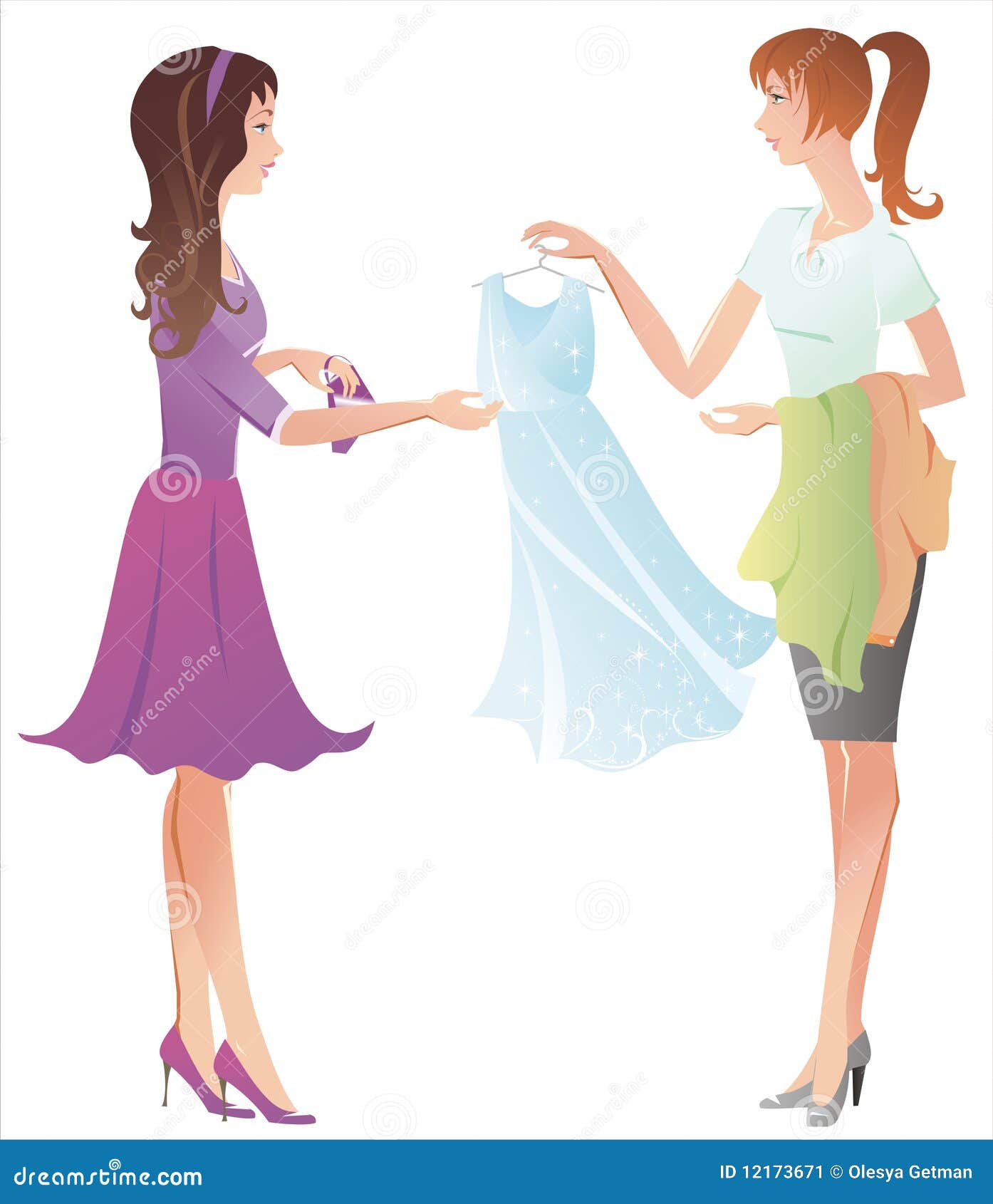 Klant en verkoper stock illustratie. Illustration of schoonheid - 12173671