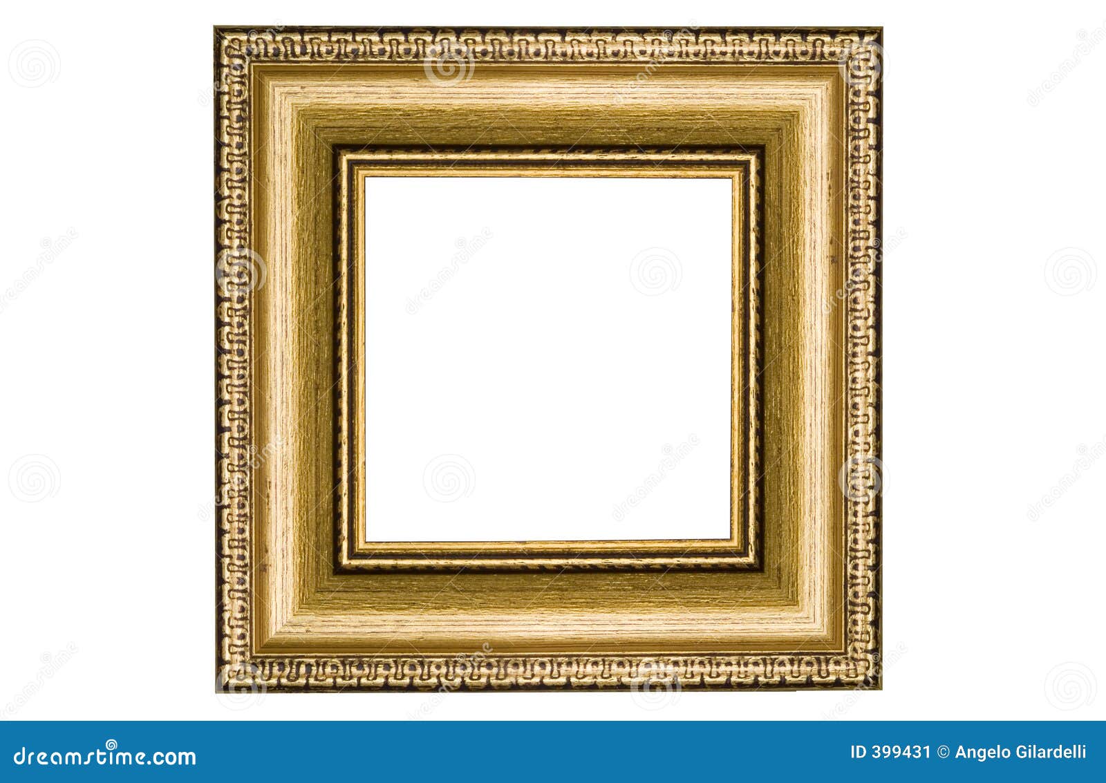 Klassiek Vierkant Gouden Frame Stock Afbeelding - Image of grens ...
