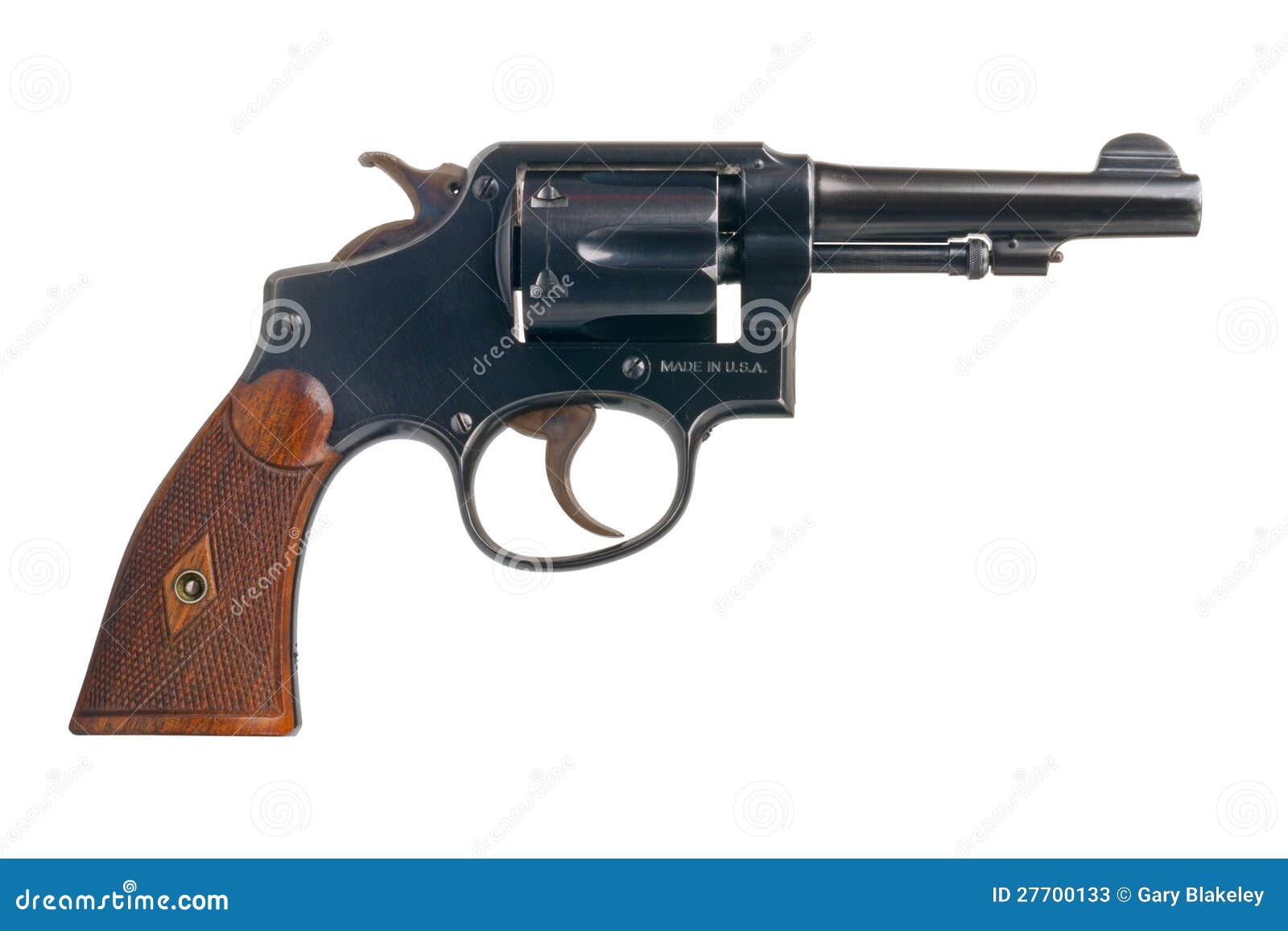 Klassieke Amerikaanse Revolver Stock Afbeelding - Image of zijarm ...