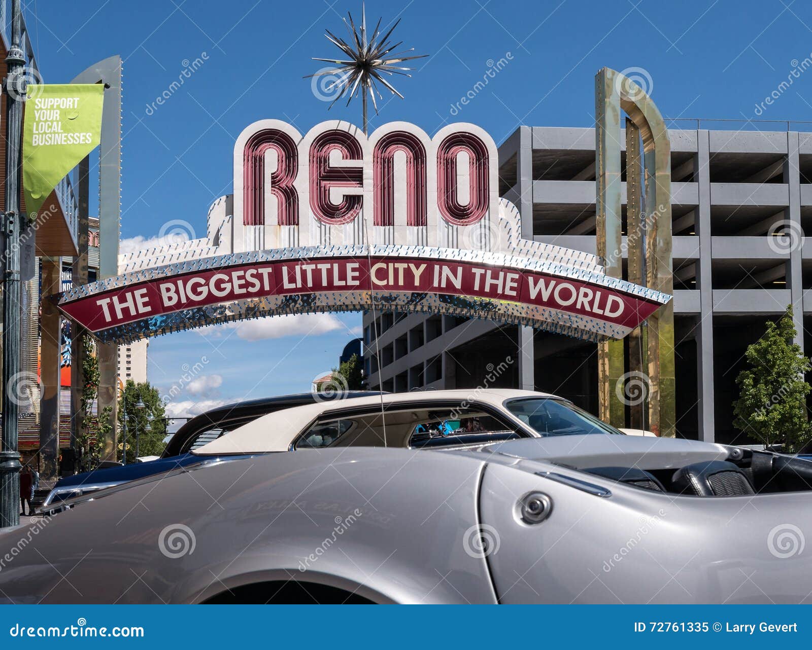 Klassieke Auto's, Reno Van De Binnenstad, Nevada Stock Afbeelding ...