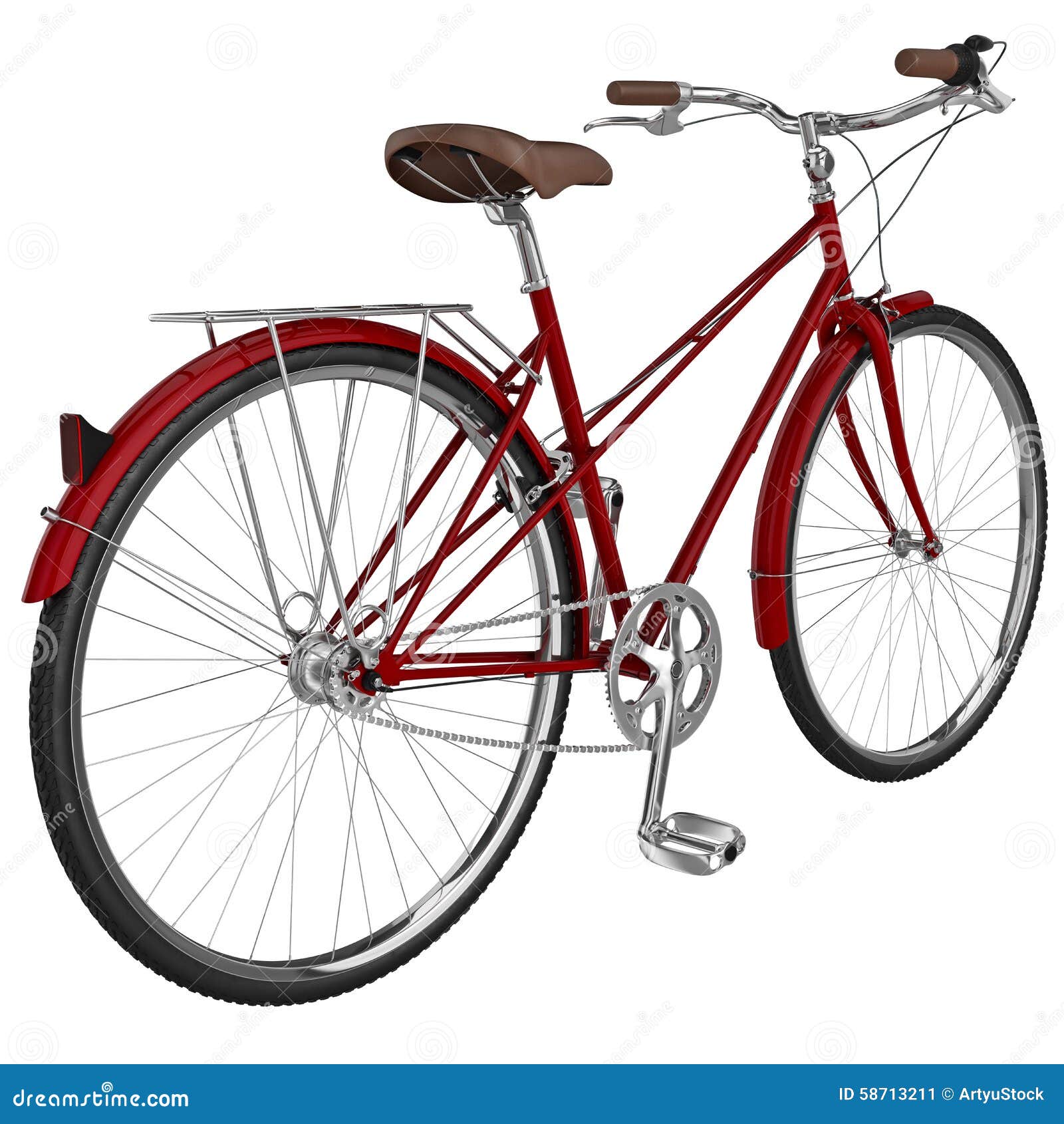 Klassieke Fiets Met Bagage 3D Grafisch Stock Illustratie - Illustration ...