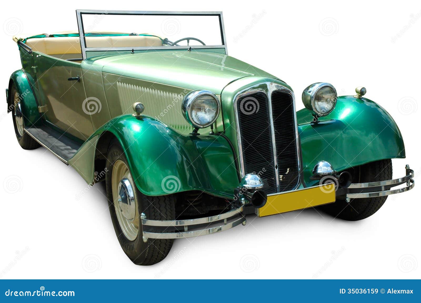 Klassieke Groene Covertible Retro Auto Stock Afbeelding - Image of ...