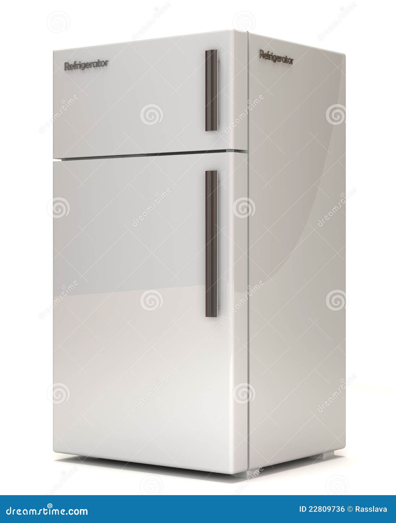 Klassieke Ijskast Op Witte Achtergrond Stock Illustratie - Illustration ...