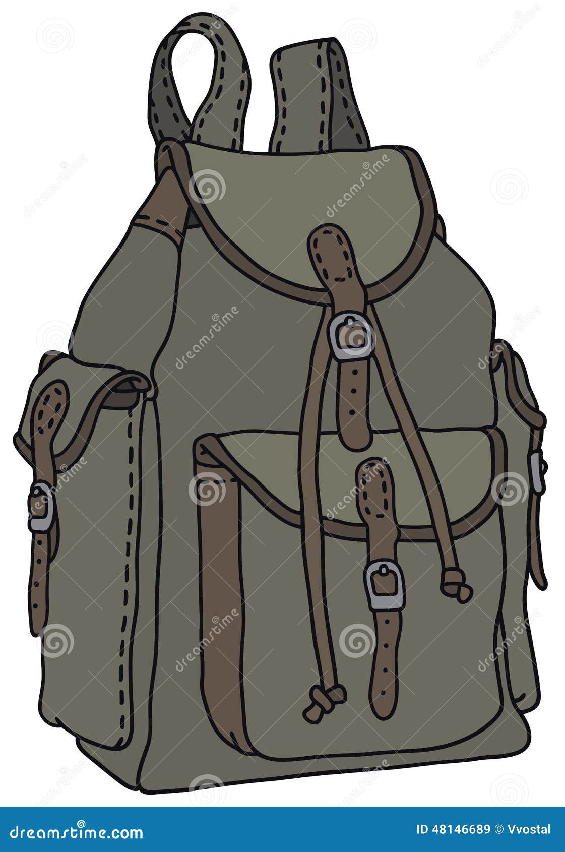 Klassieke rugzak vector illustratie. Illustration of schooltas - 48146689