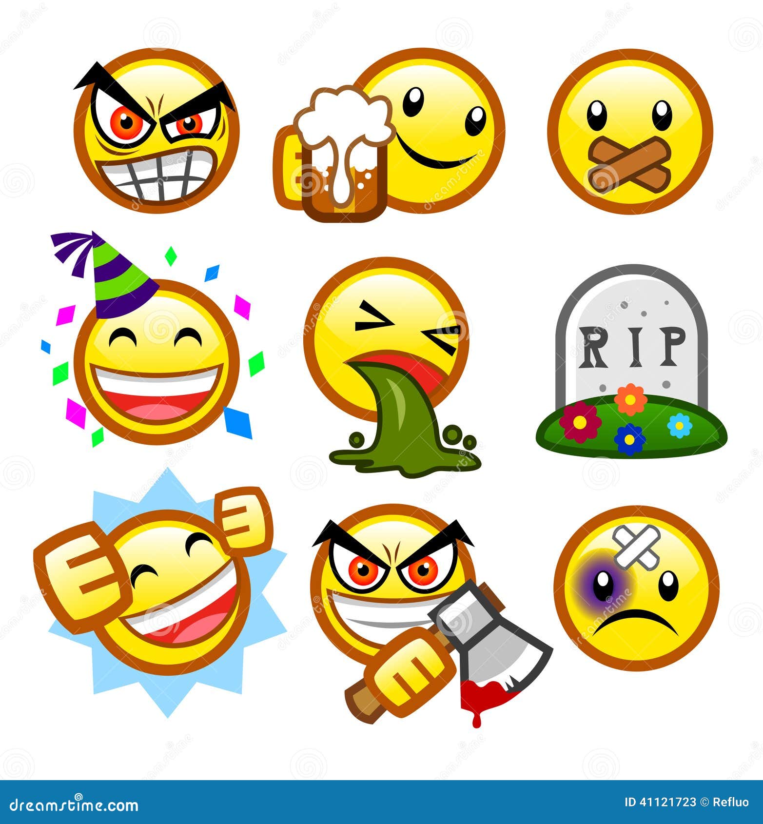 Klassieke Smileys Plaatsen 4 Vector Illustratie - Illustration of ...