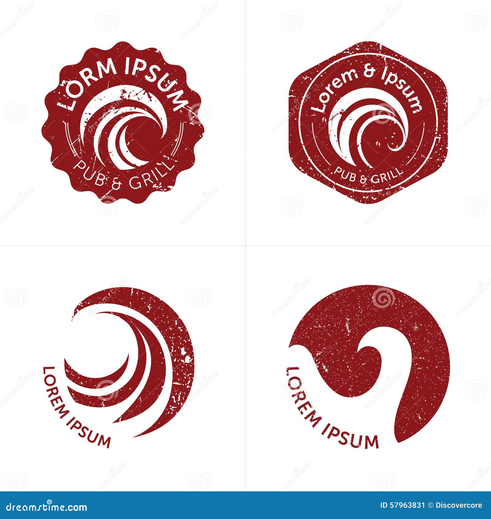 Klassiker Beunruhigte Strand-Logos Vektor Abbildung - Illustration von ...