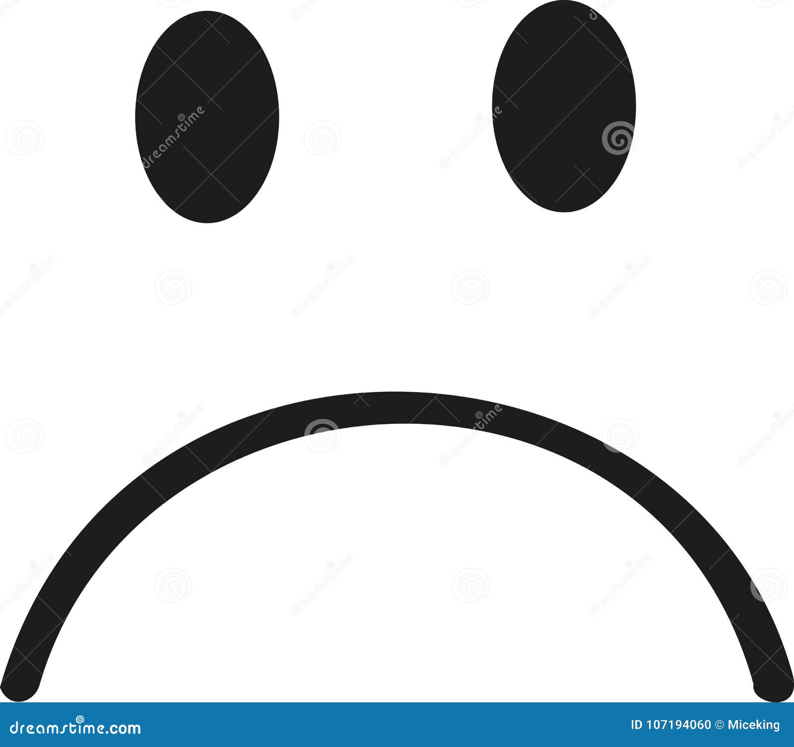 Klassisches Trauriges Smileygesicht Vektor Abbildung - Illustration von ...