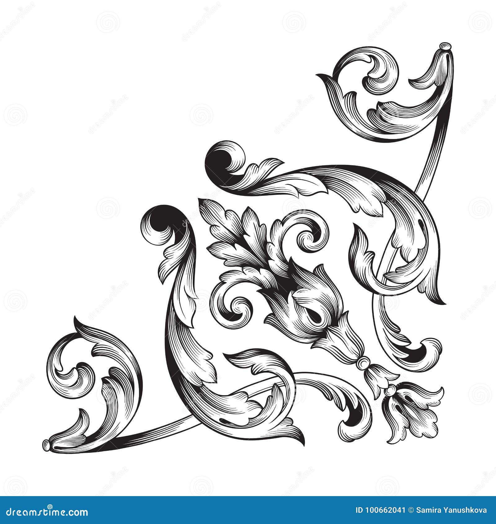 Klassisk barock orament vektor illustrationer. Illustration av ...