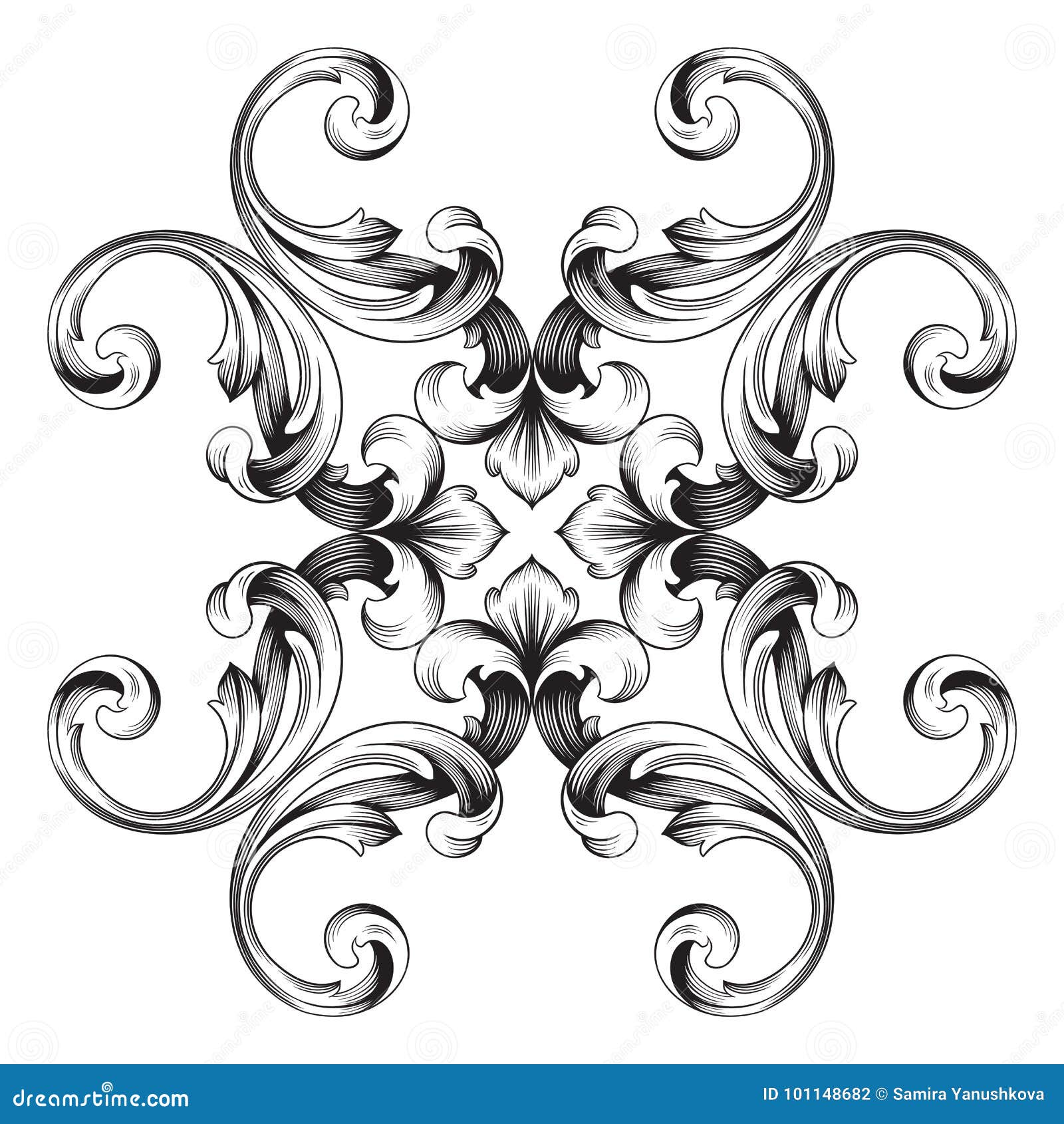 Klassisk Barock Prydnadvektor Vektor Illustrationer - Illustration av ...