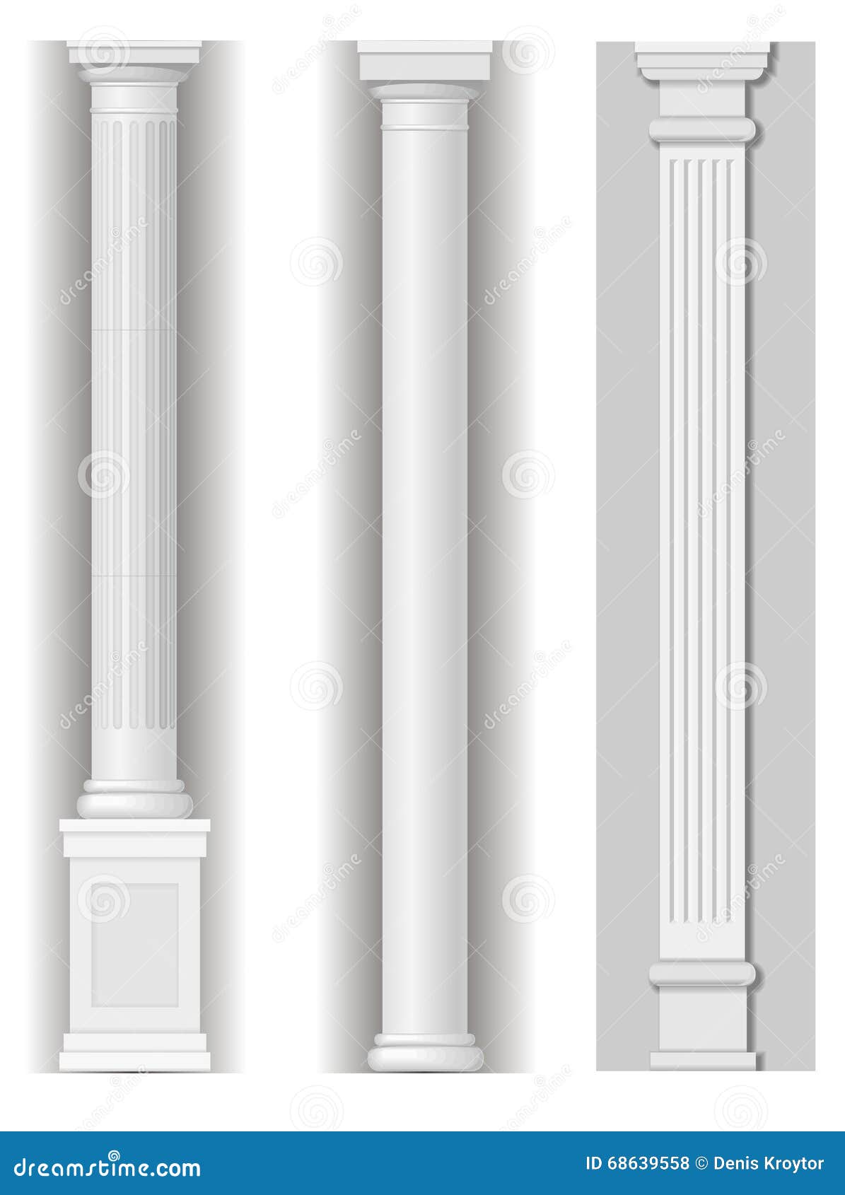 Klassiska Antika Vita Kolonner Vektor Illustrationer - Illustration av ...
